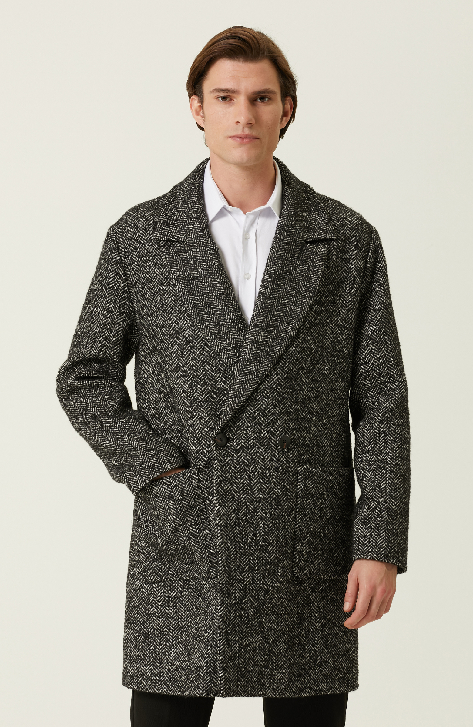 Comfort Fit Siyah Palto