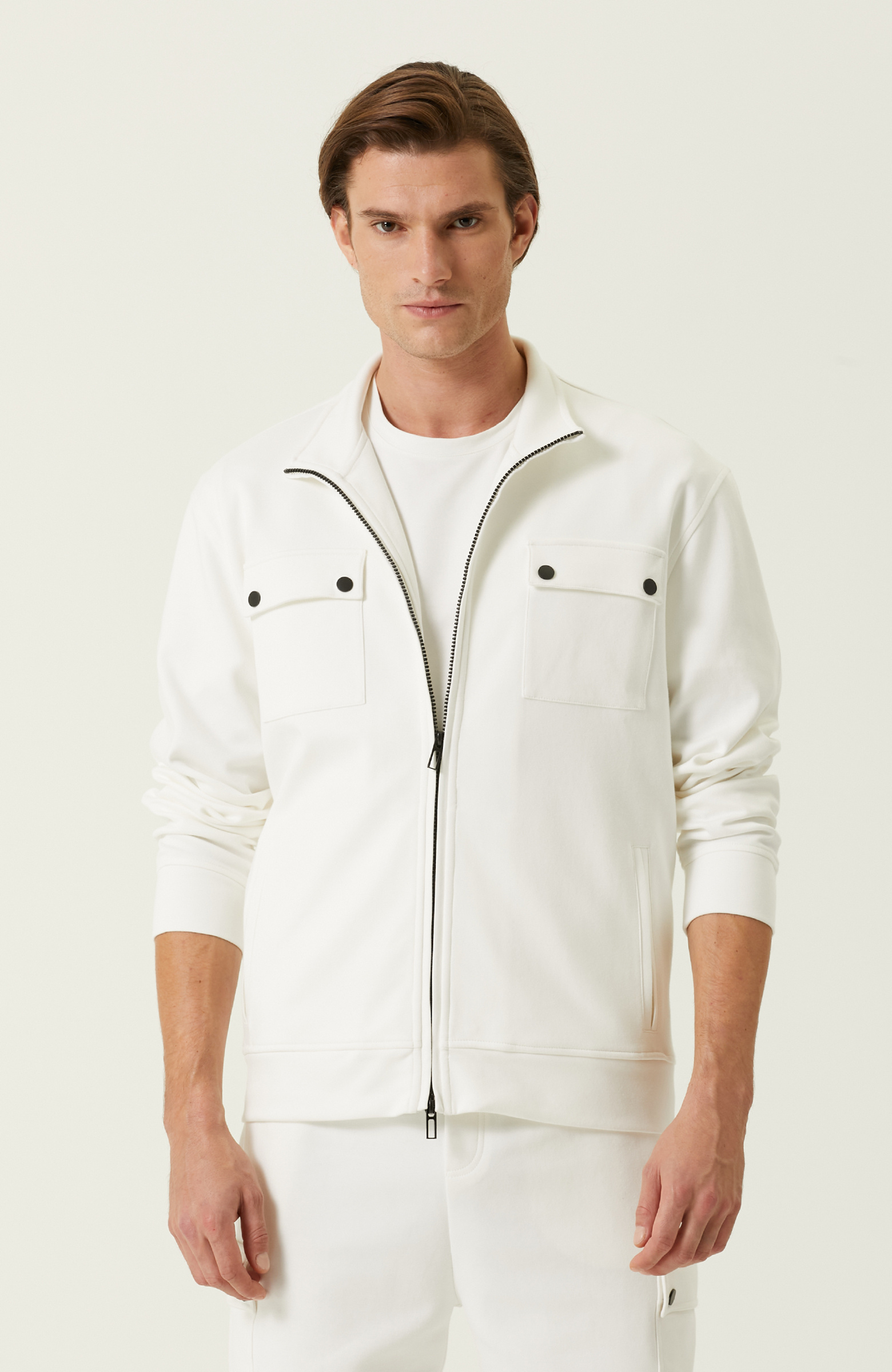 Comfort Fit Ekru Sweatshirt