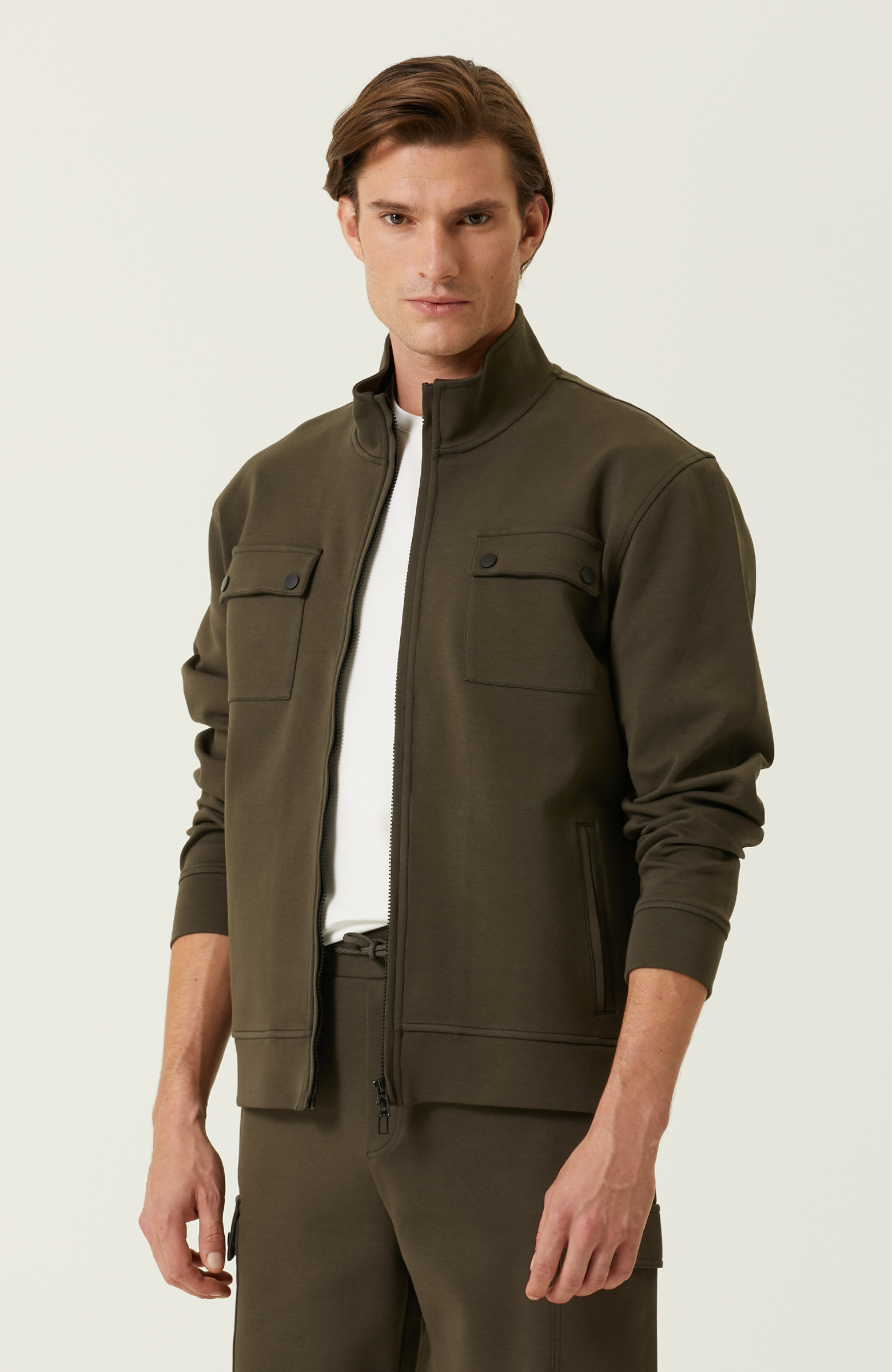 Comfort Fit Haki Sweatshirt