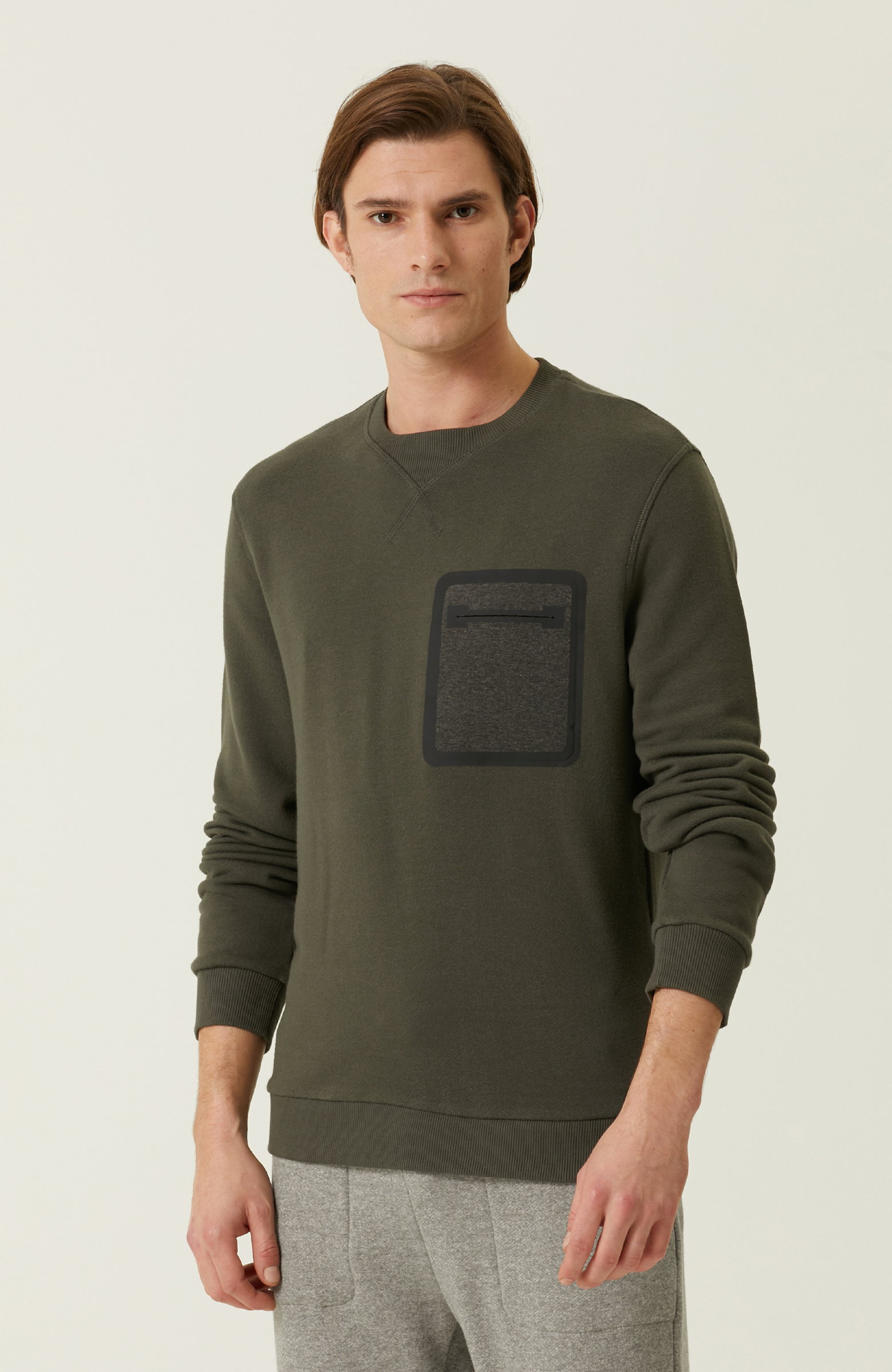 Comfort Fit Haki Sweatshirt