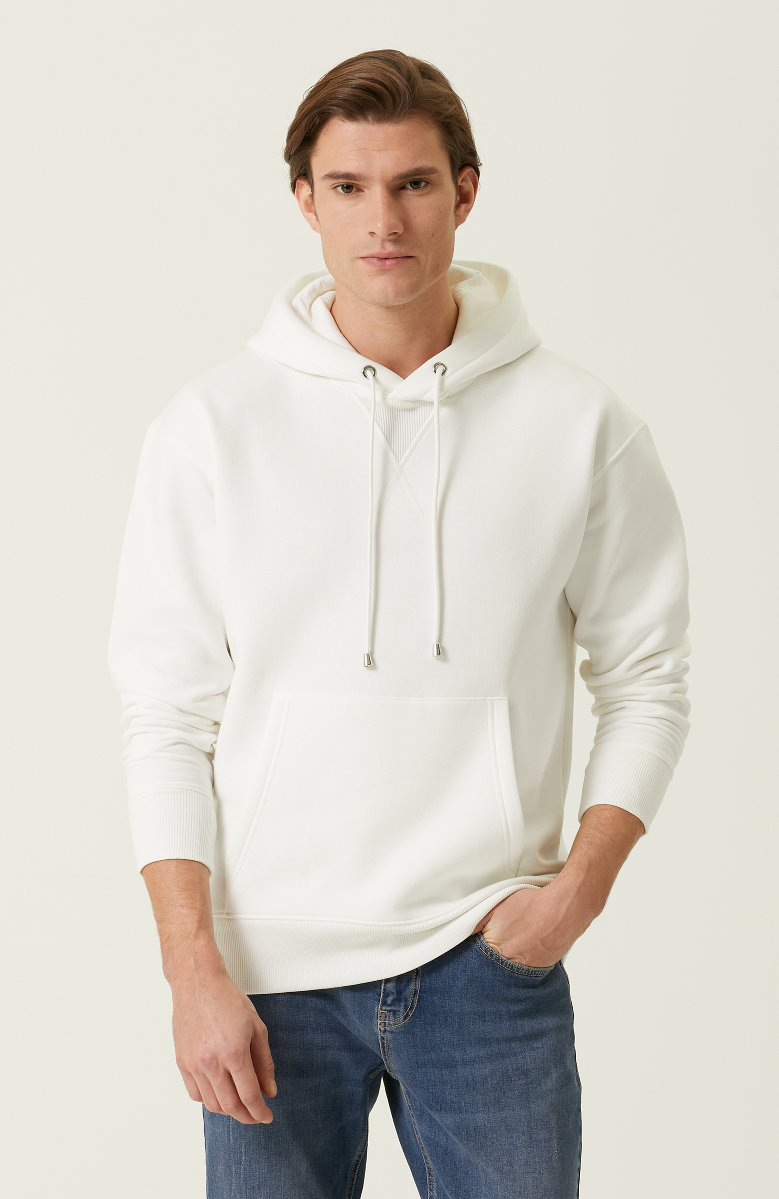 Comfort Fit Ekru Sweatshirt