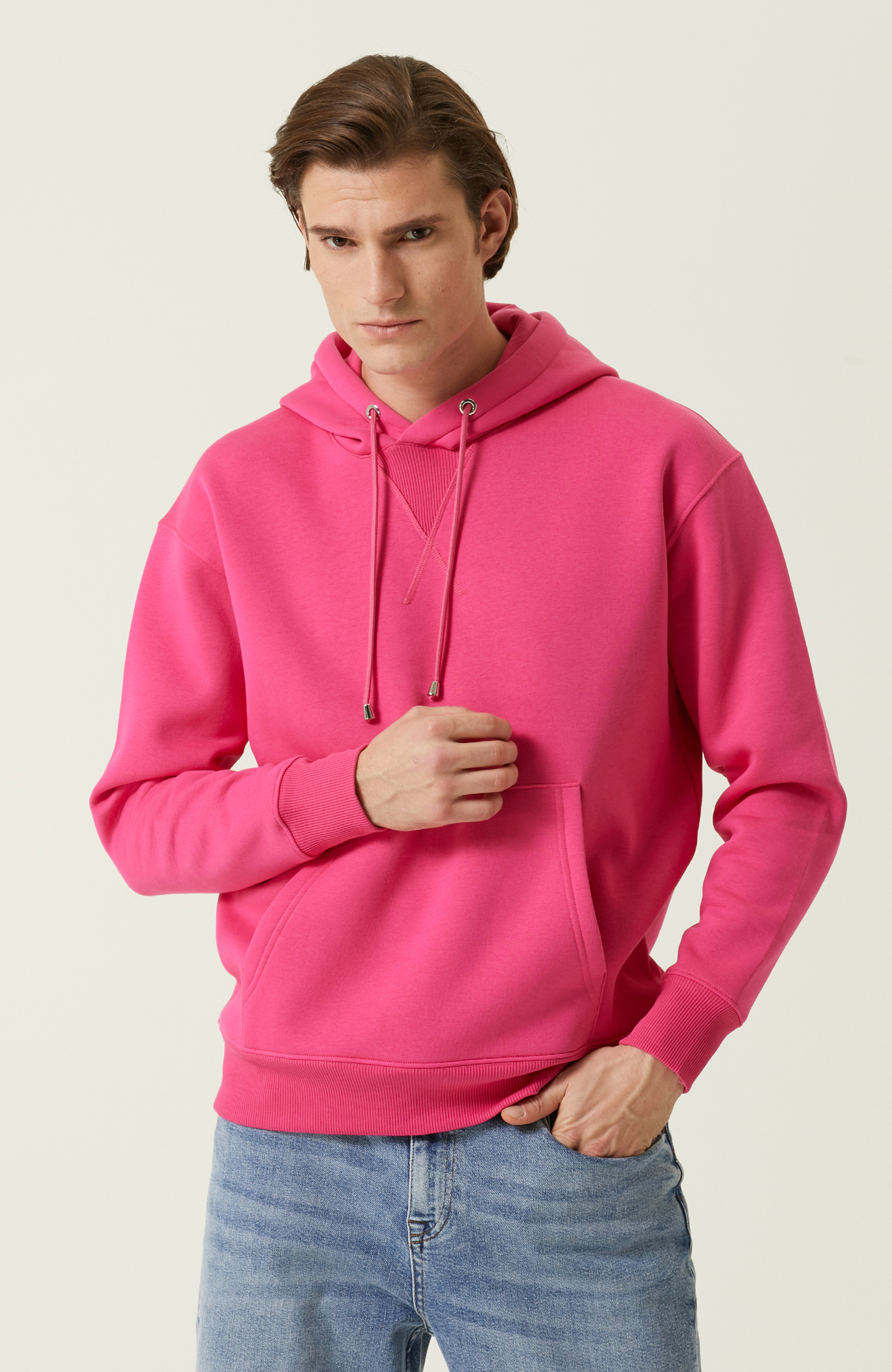 Comfort Fit Fuşya Sweatshirt