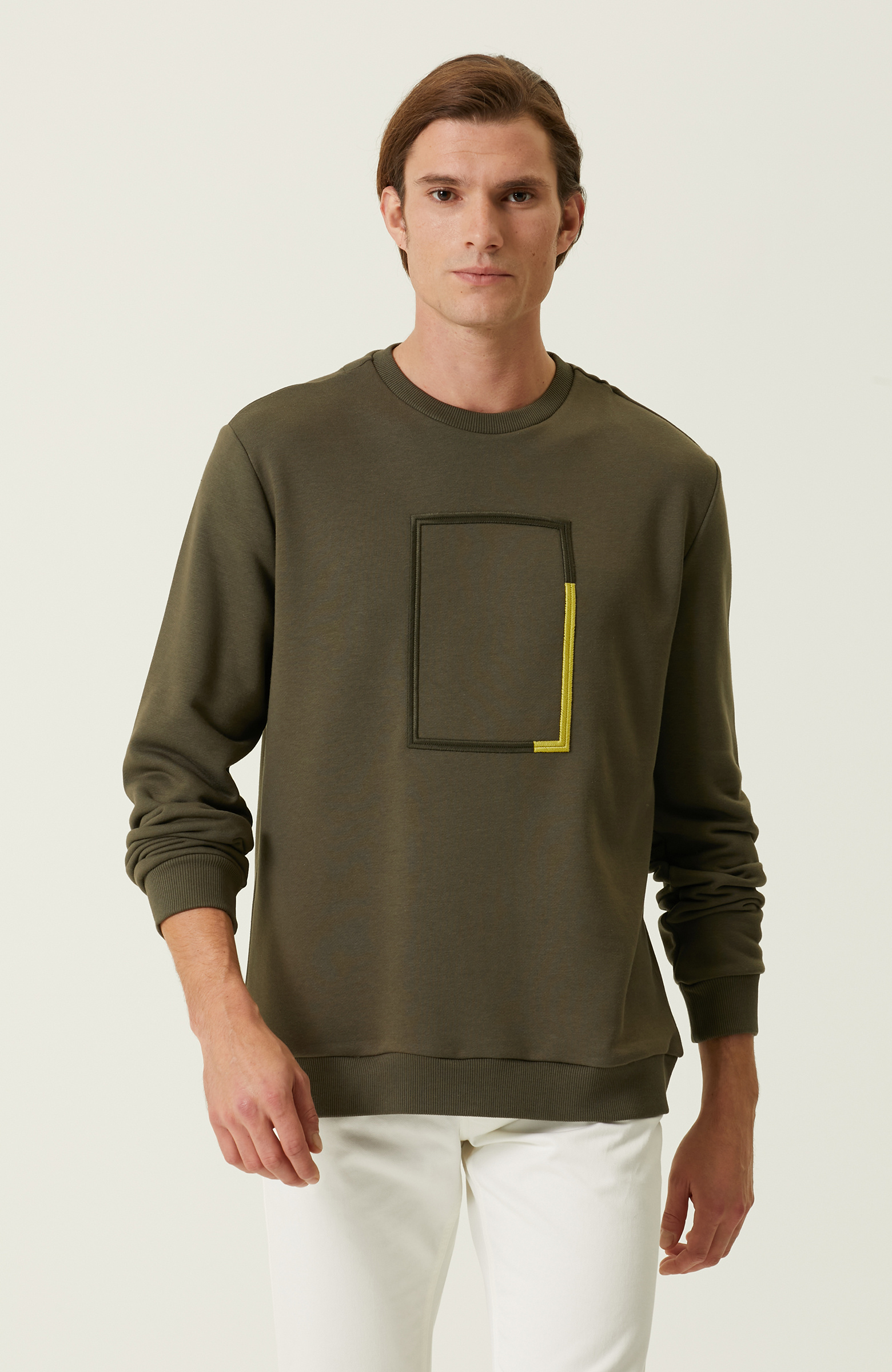 Comfort Fit Haki Sweatshirt