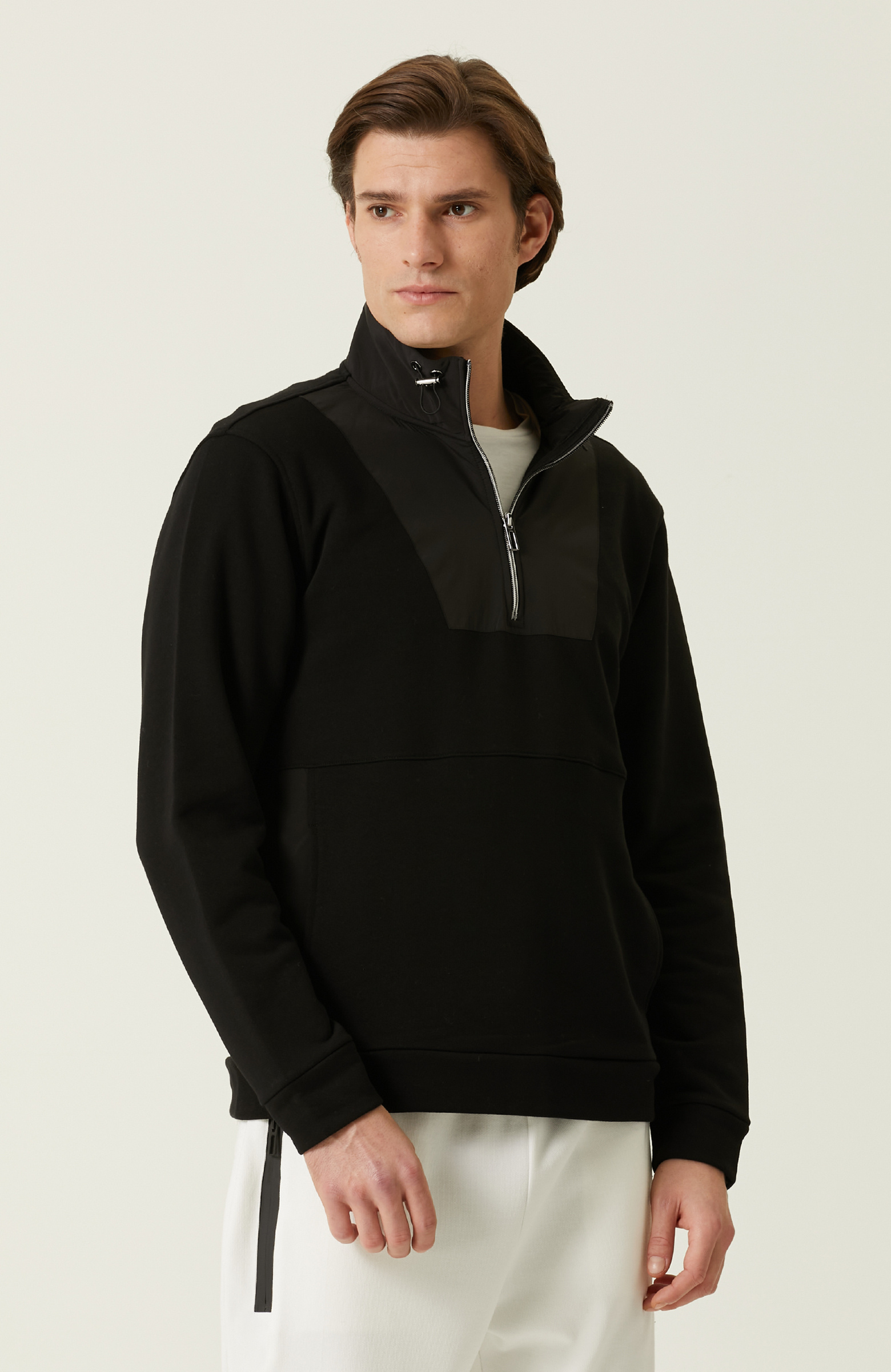 Comfort Fit Siyah Sweatshirt