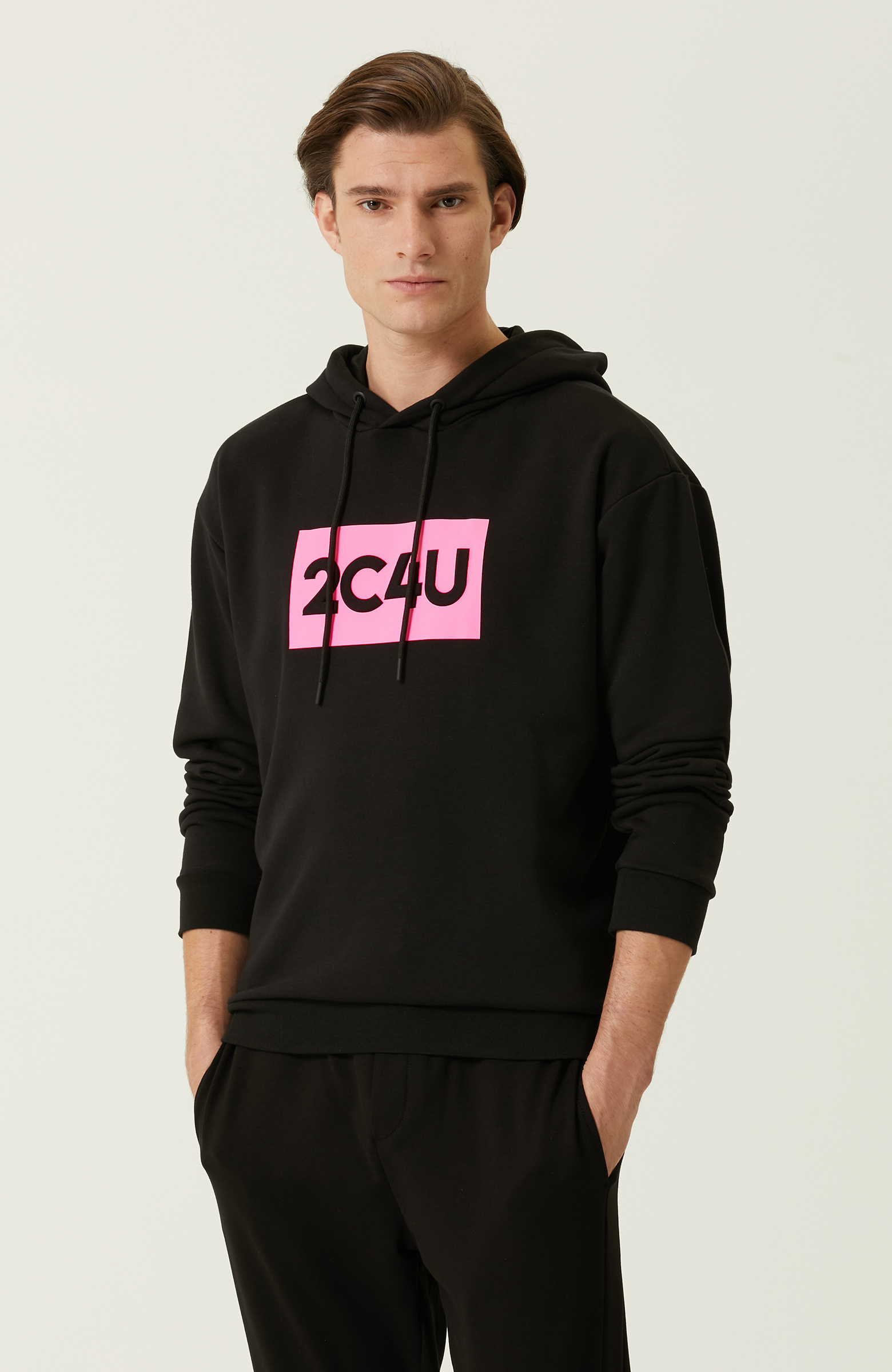 Comfort Fit Siyah Sweatshirt