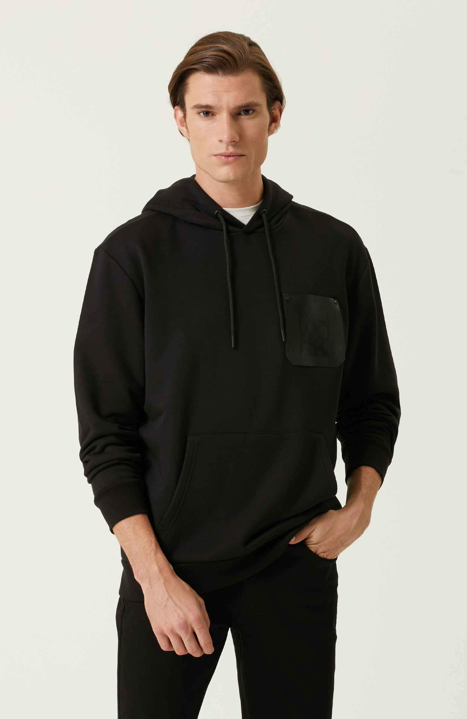 Comfort Fit Siyah Sweatshirt