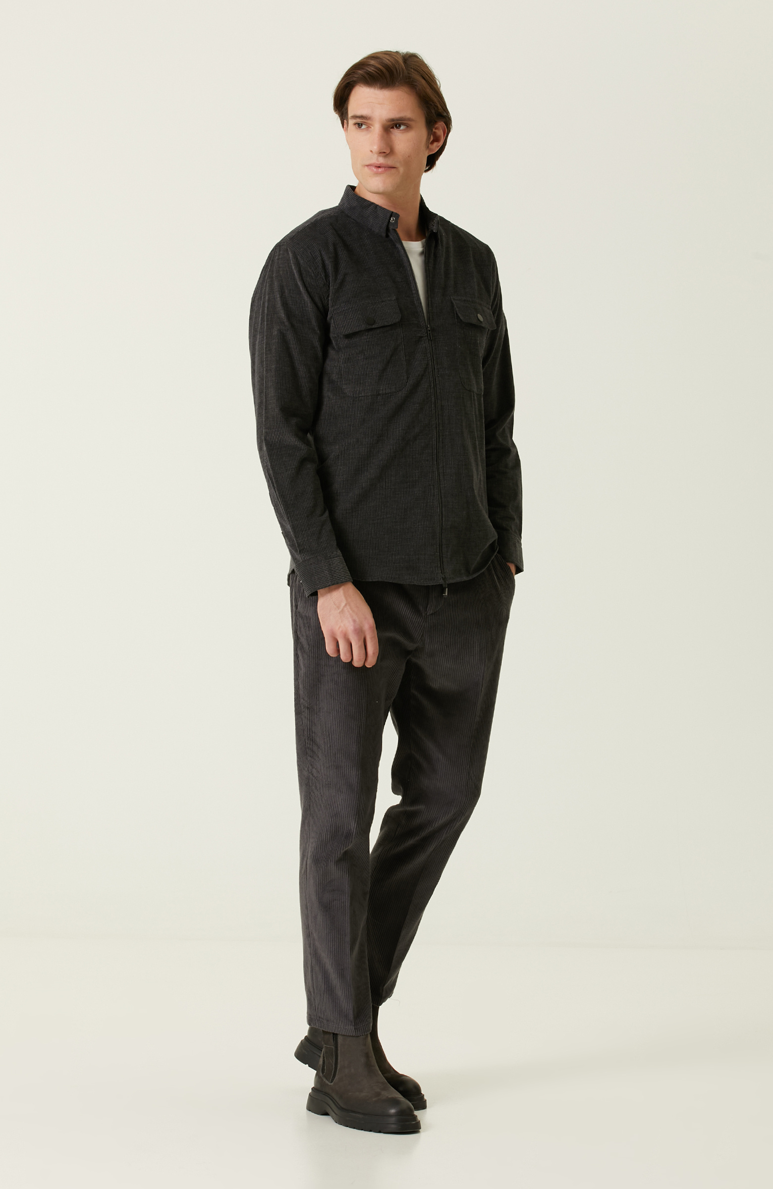 Comfort Fit Antrasit Pantolon