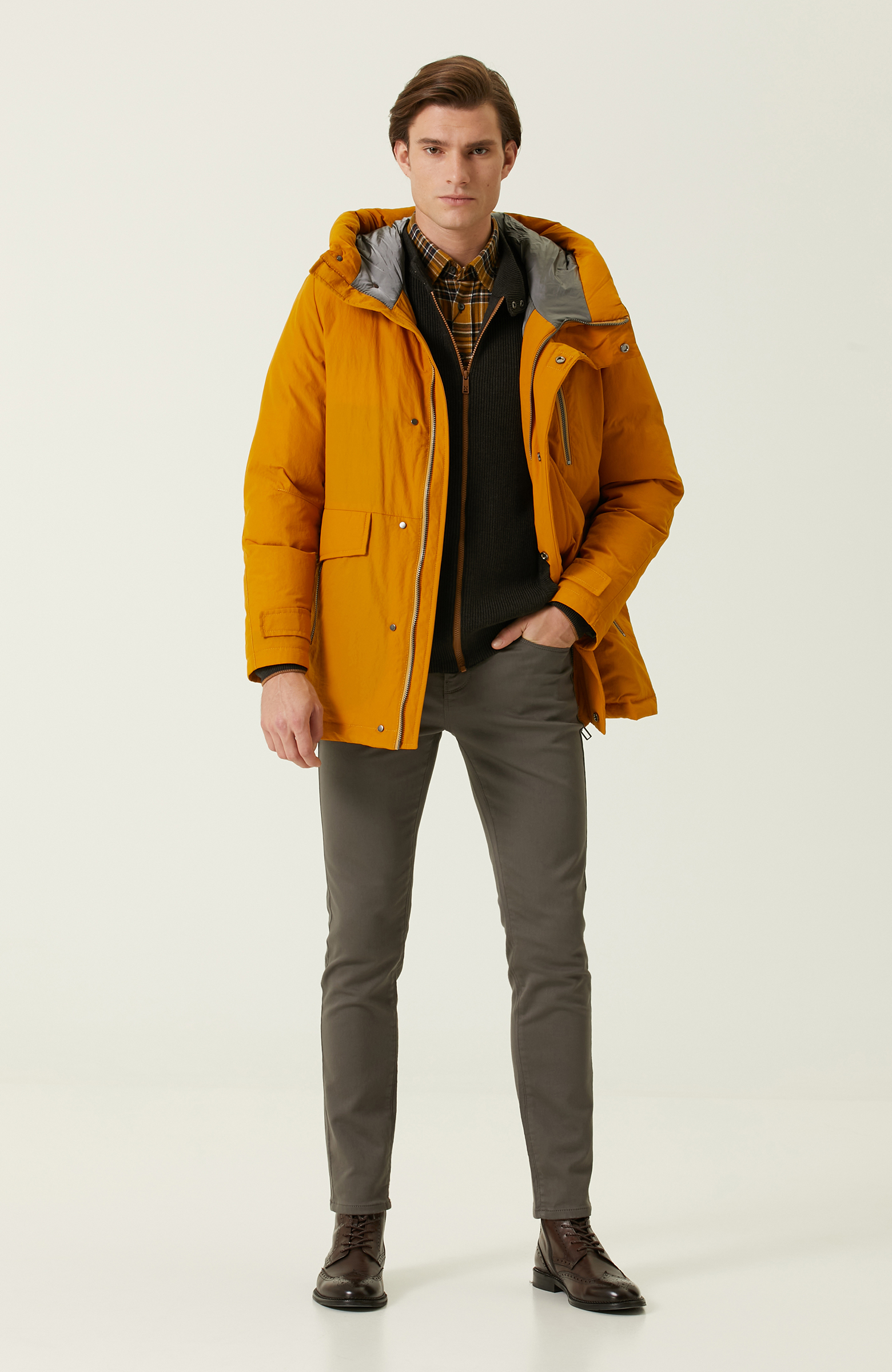 Slim Fit Gri Spor Pantolon