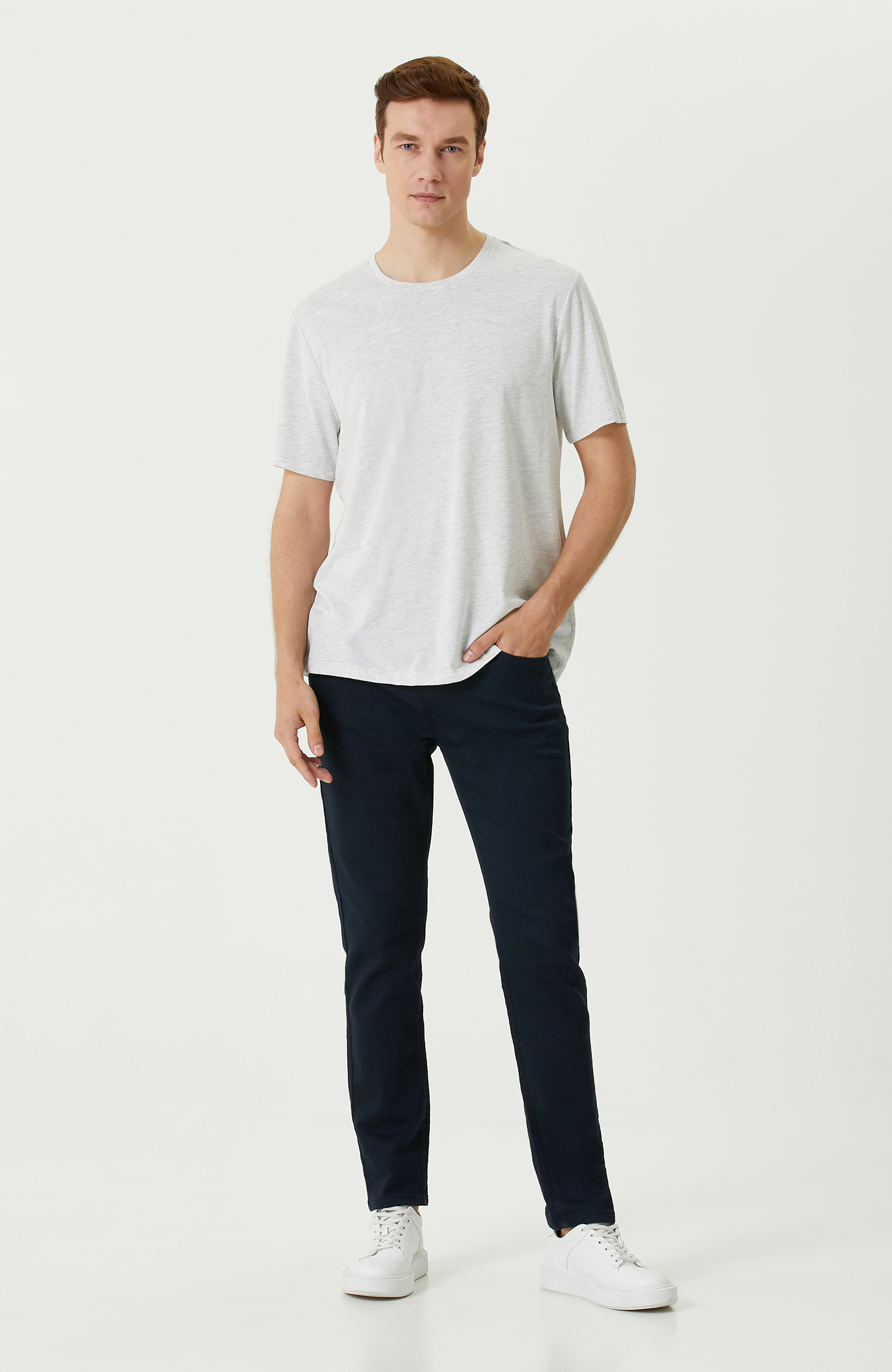 Slim Fit Lacivert Casual Pantolon