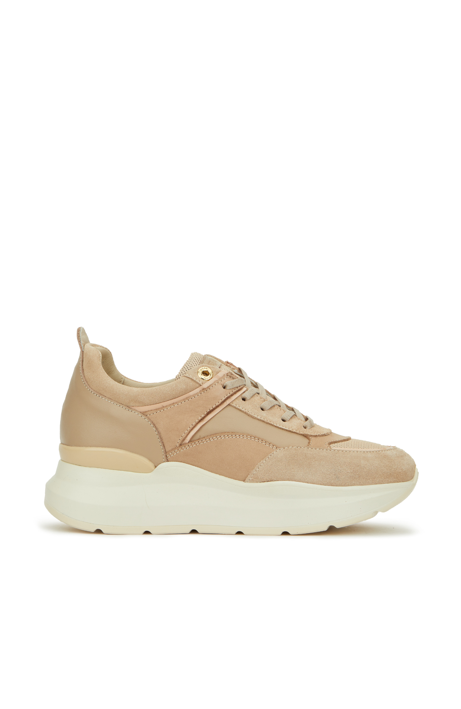 Bej Kalın Tabanlı Kadın Süet Sneaker Bej Kalın Tabanlı Kadın Süet Sneaker