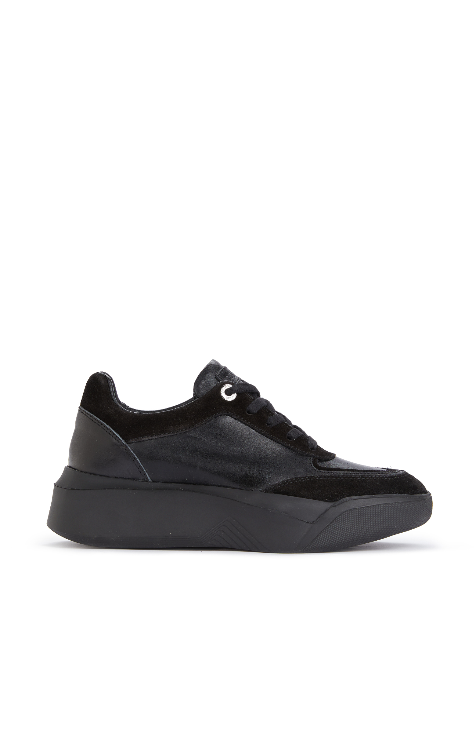 Siyah Kalın Tabanlı Kadın Sneaker Siyah Kalın Tabanlı Kadın Sneaker