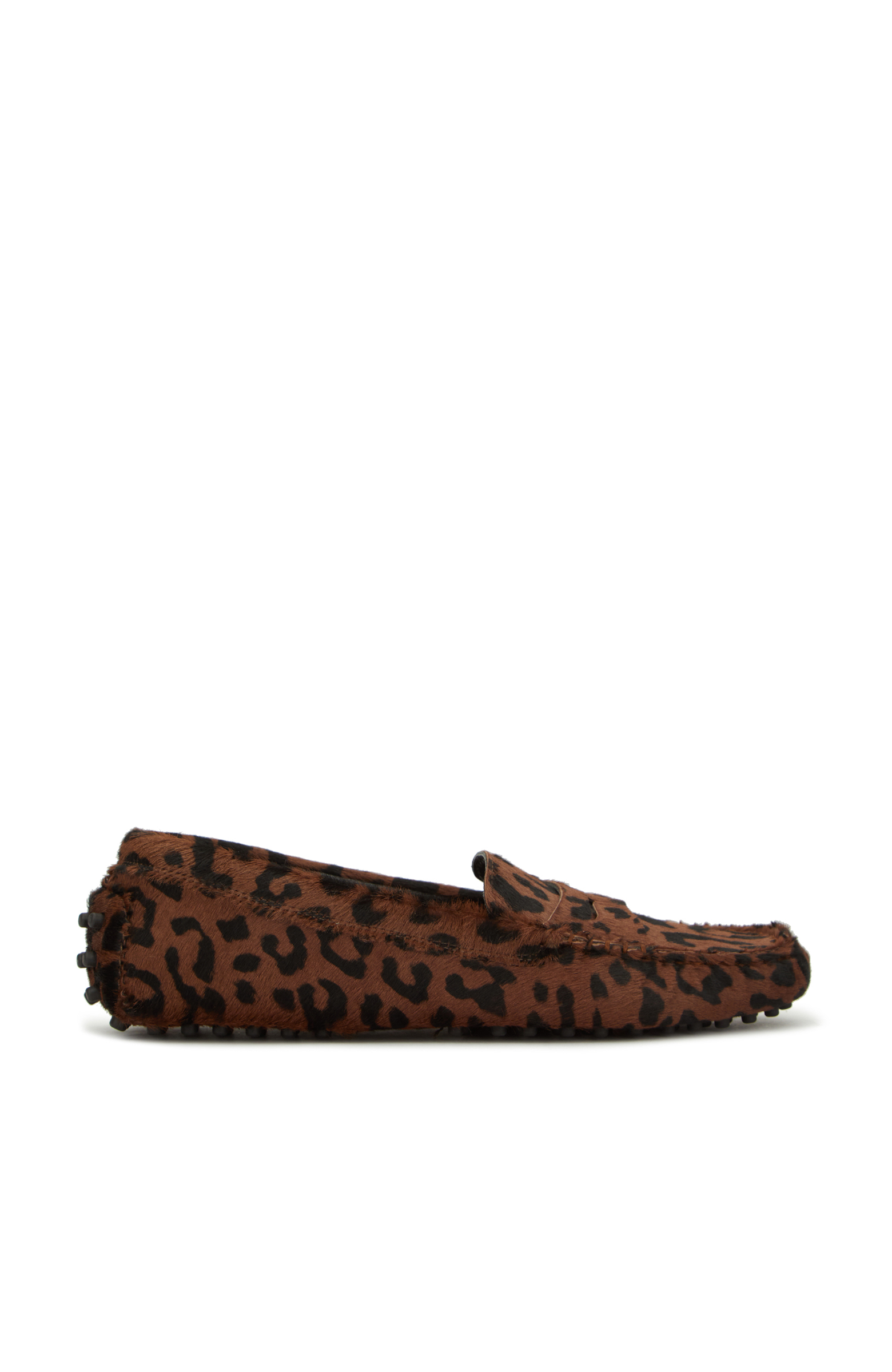 Leopar Desenli Bantlı Kadın Deri Loafer