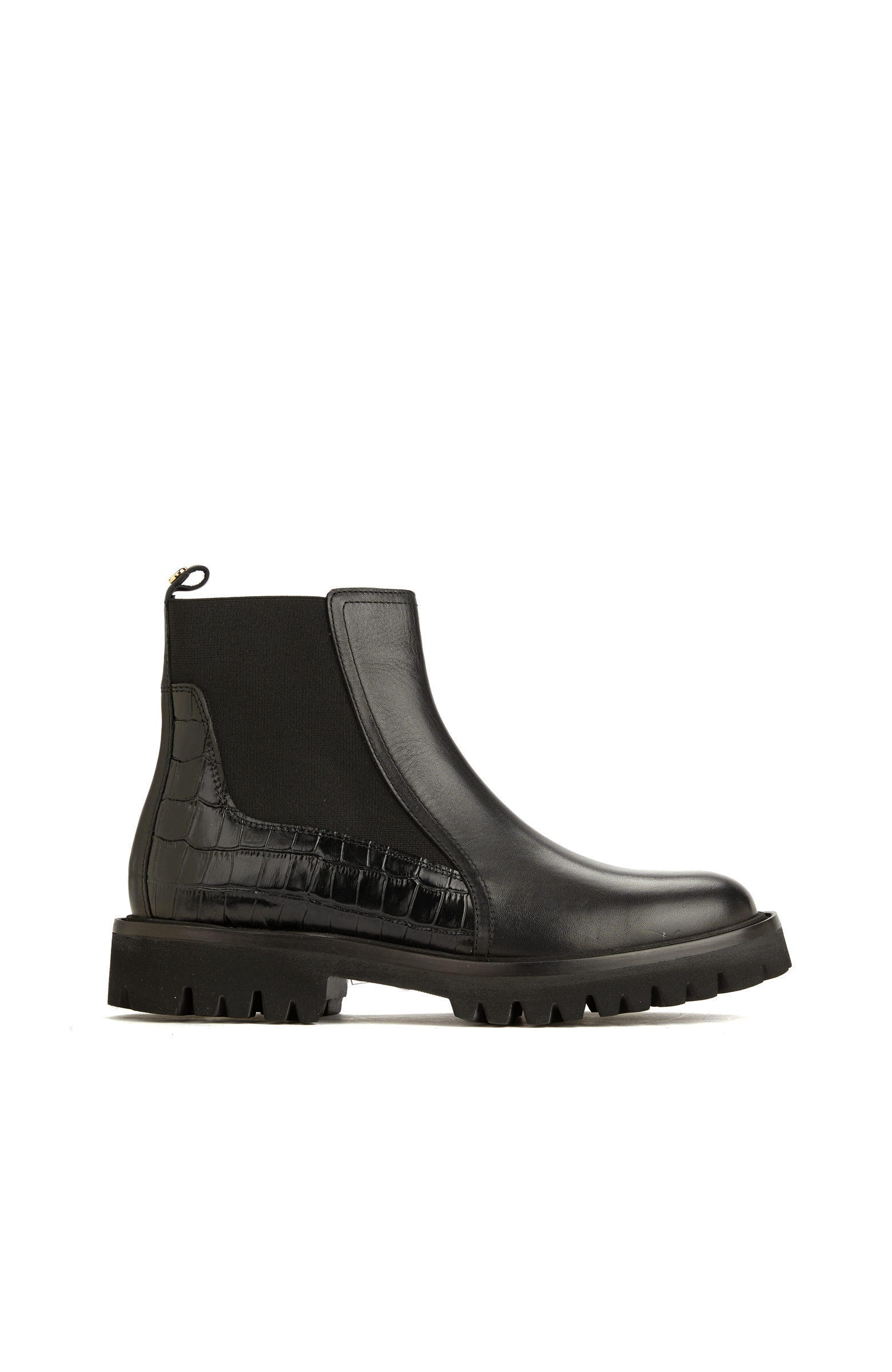 Siyah Krokodil Dokulu Kadın Deri Bot Siyah Krokodil Dokulu Kadın Deri Bot