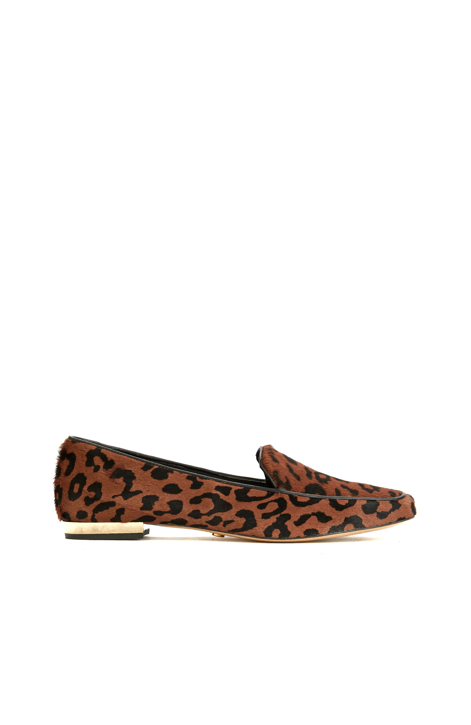 Leopar Desenli Kadın Deri Loafer