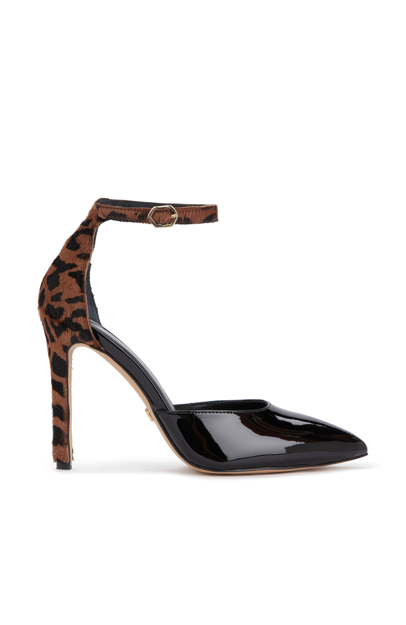 Siyah Desen Detaylı Kadın Topuklu Ayakkabı