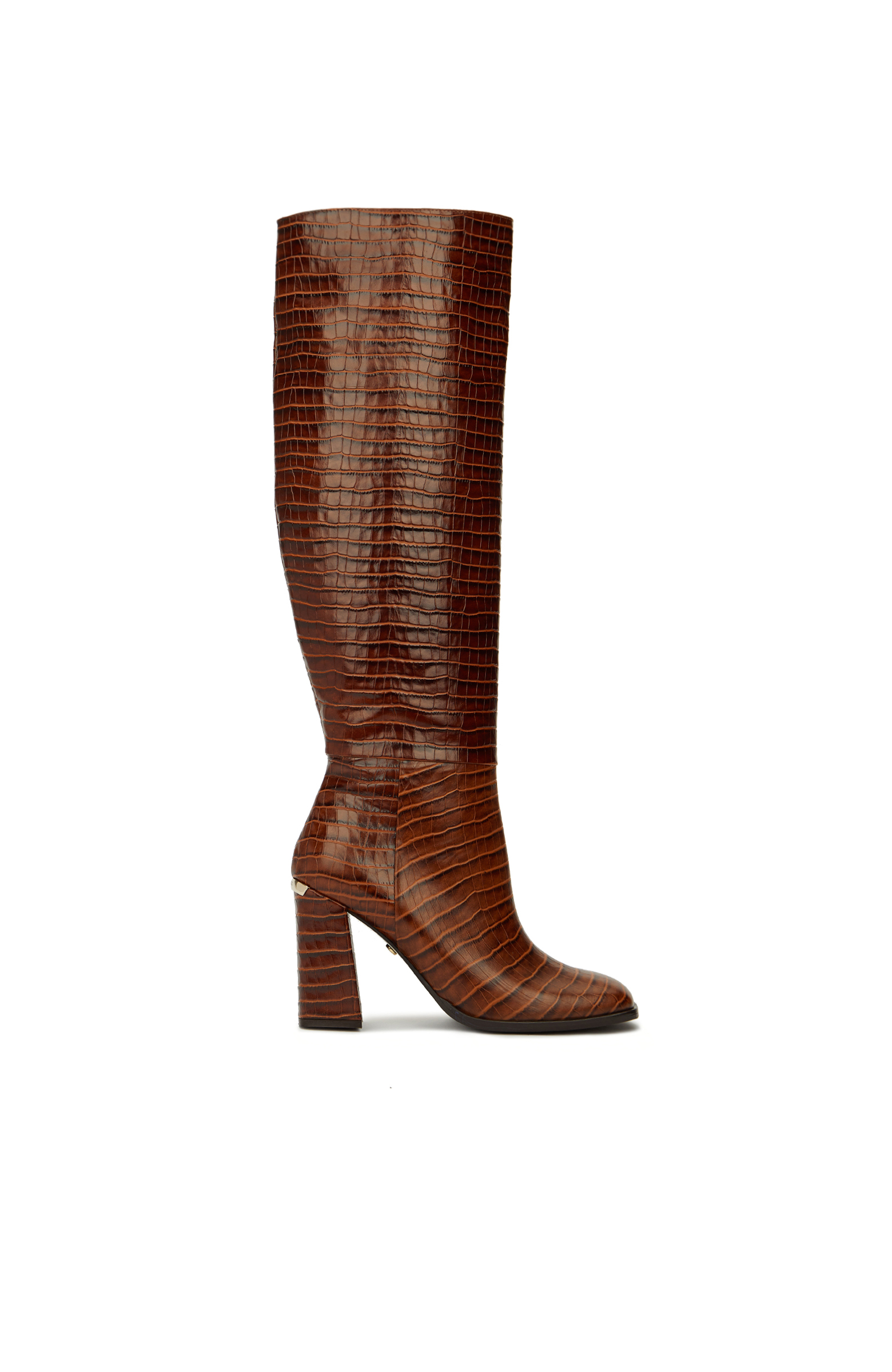 Taba Krokodil Dokulu Kadın Deri Çizme