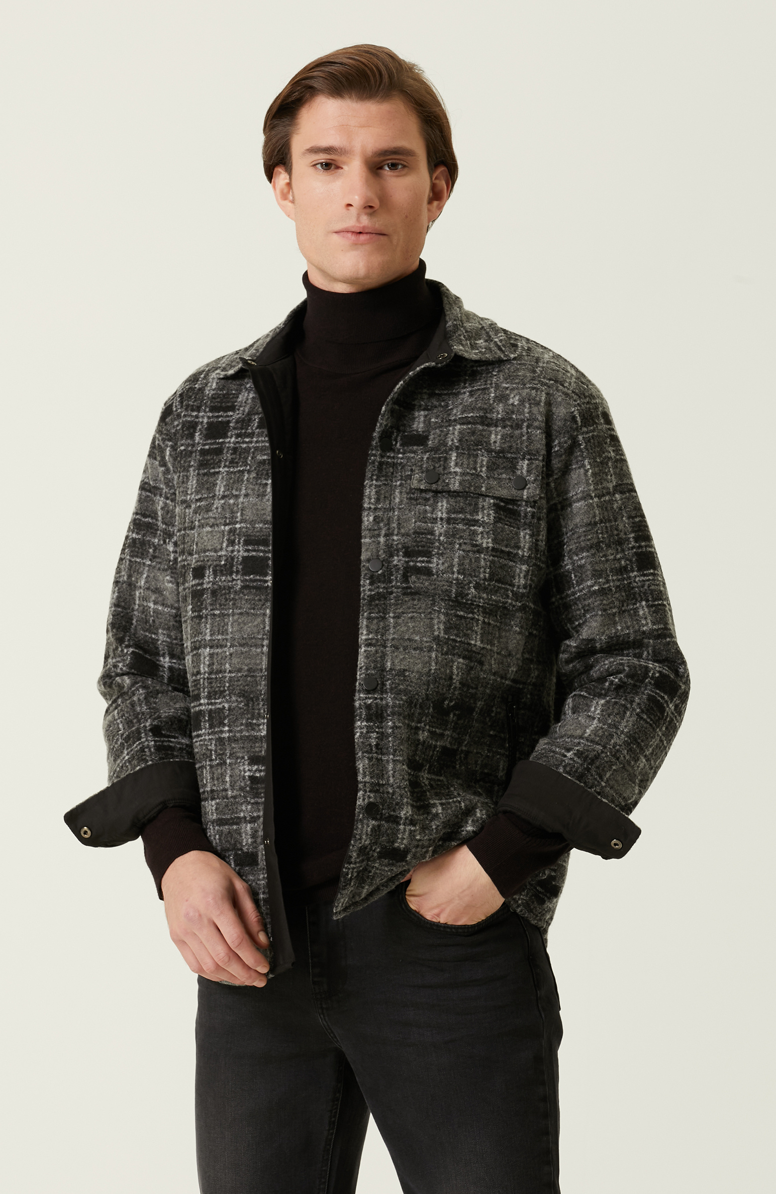 Slim Fit Antrasit Gömlek