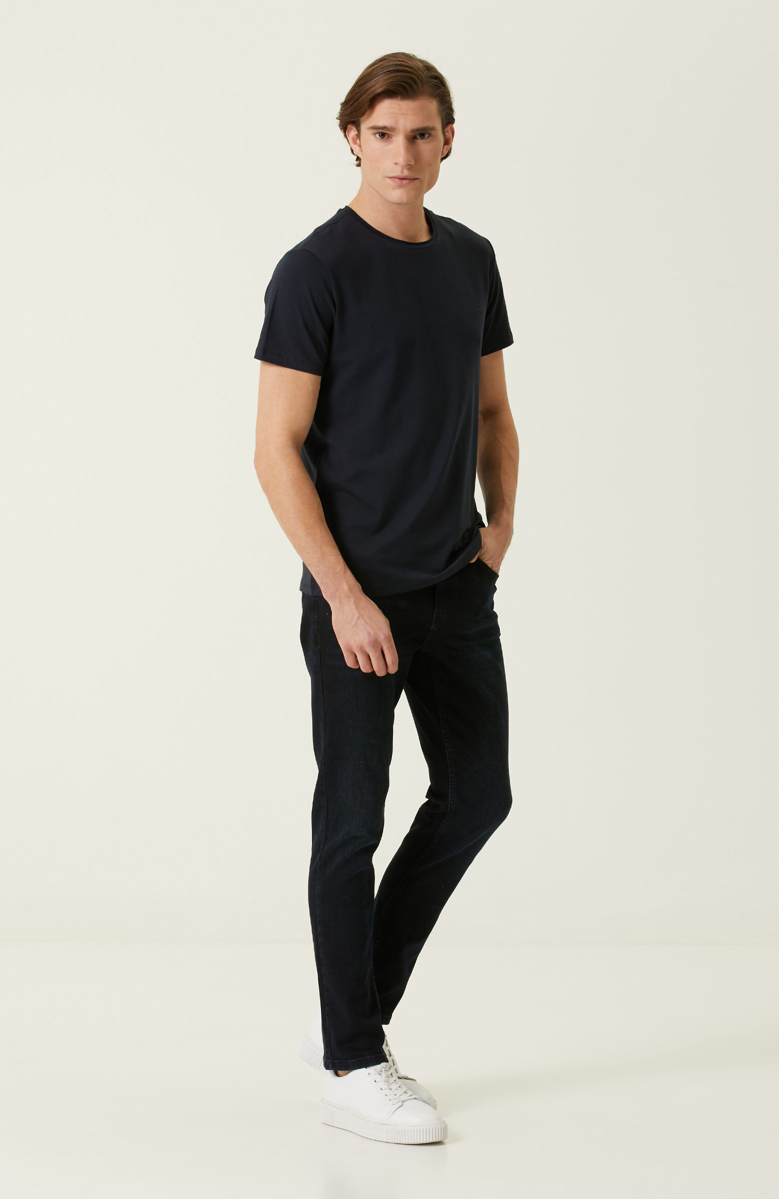 Slim Fit Lacivert Denim Pantolon