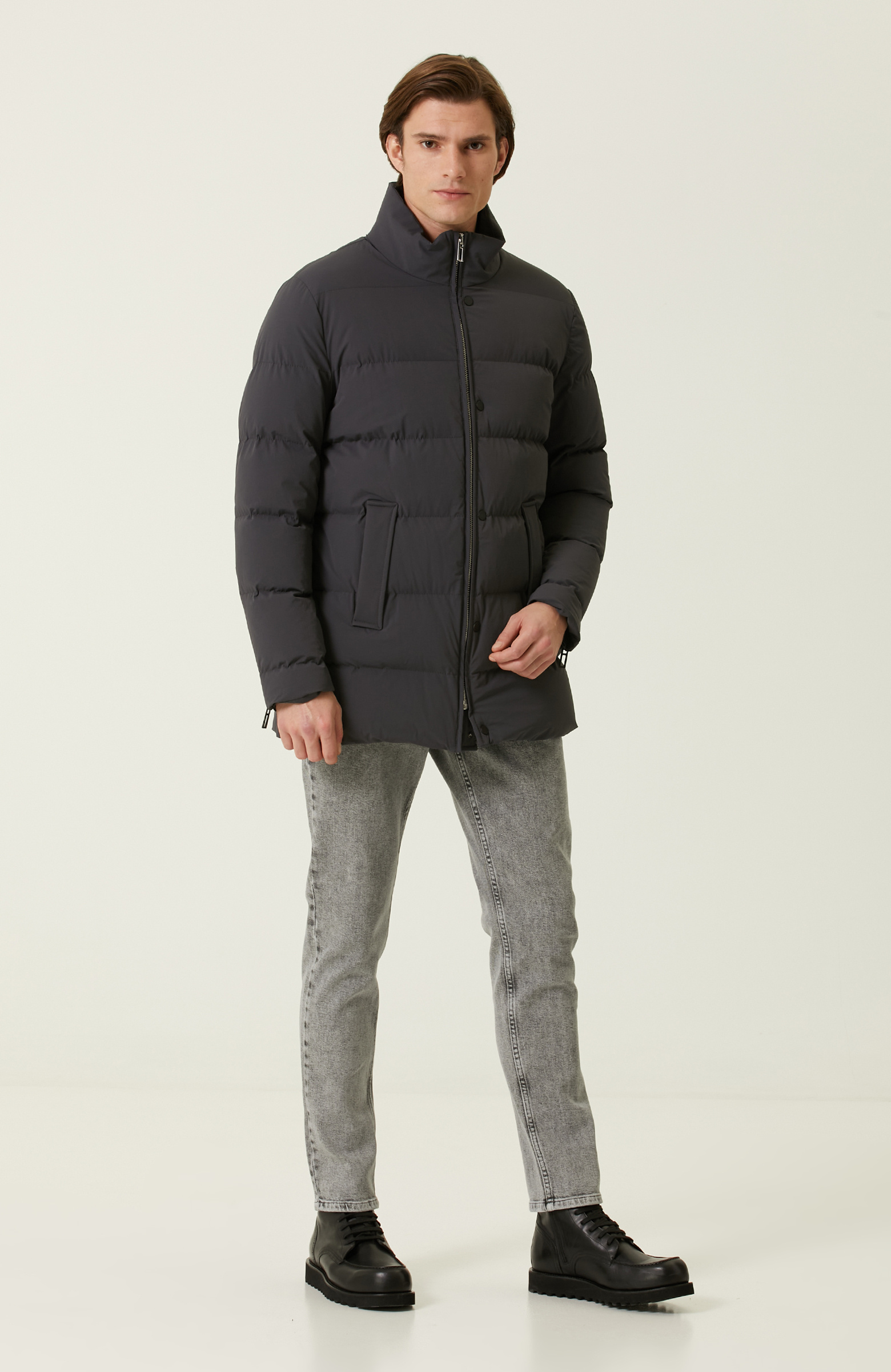 Slim Fit Gri Denim Pantolon