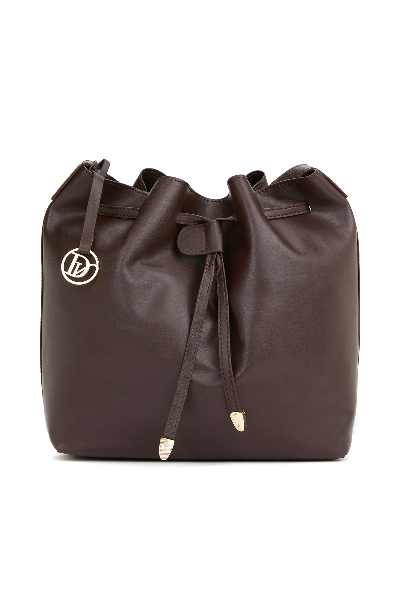 Kahverengi Logolu Kadın Omuz Çantası