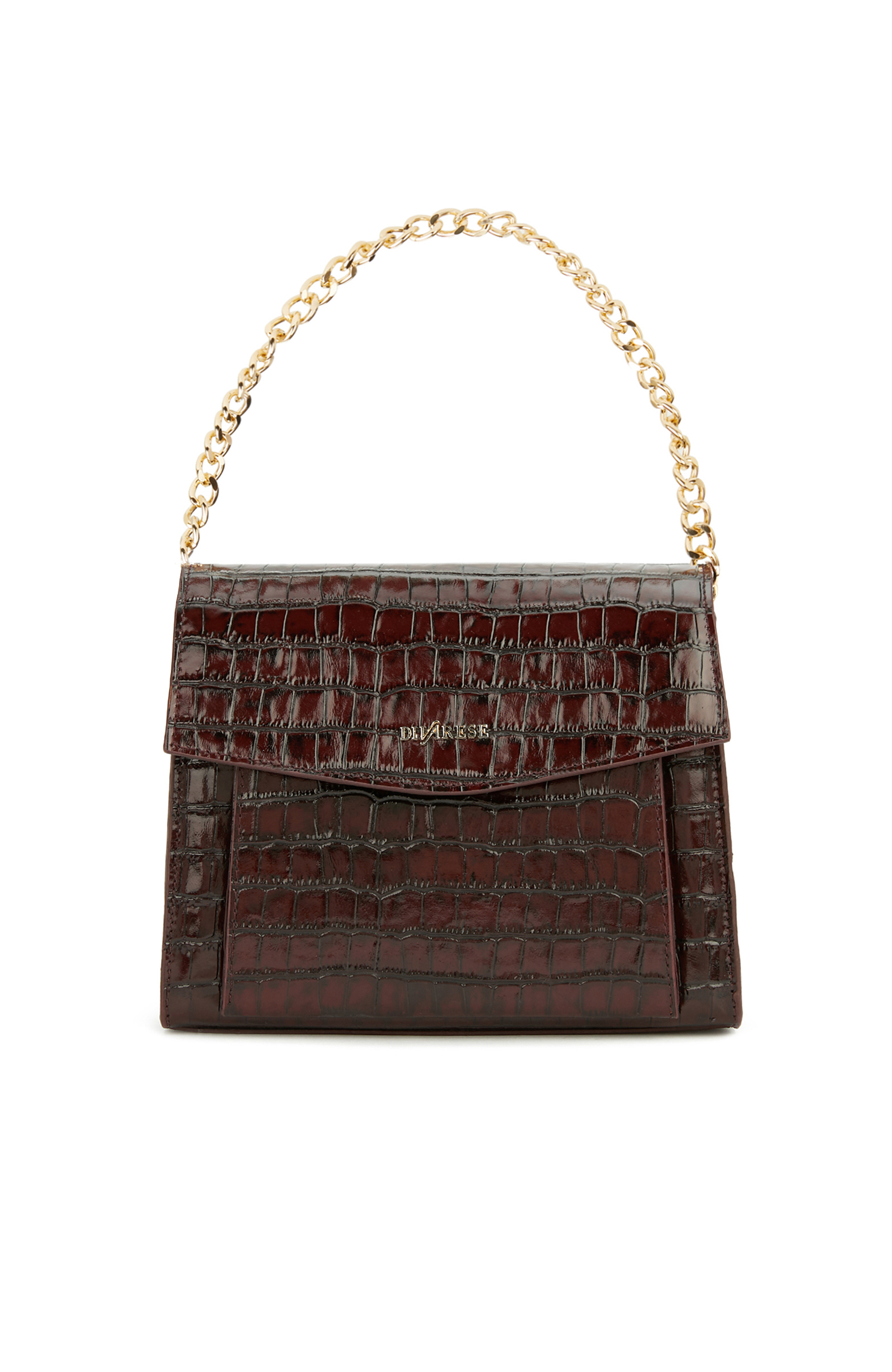 Bordo Krokodil Dokulu Kadın Deri Omuz Çantası Bordo Krokodil Dokulu Kadın Deri Omuz Çantası