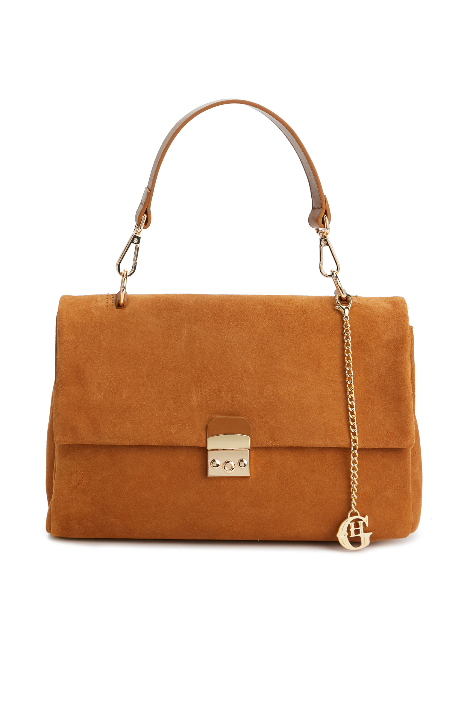 Taba Logolu Kadın Süet El Çantası