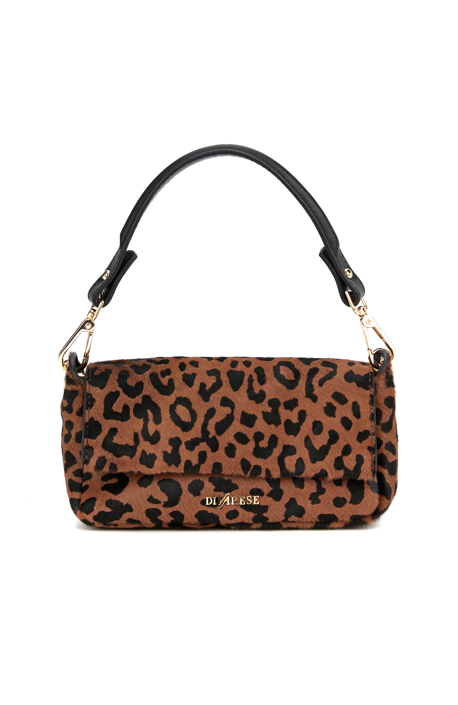 Kahverengi Leopar Desenli Kadın Deri El Çantası Kahverengi Leopar Desenli Kadın Deri El Çantası