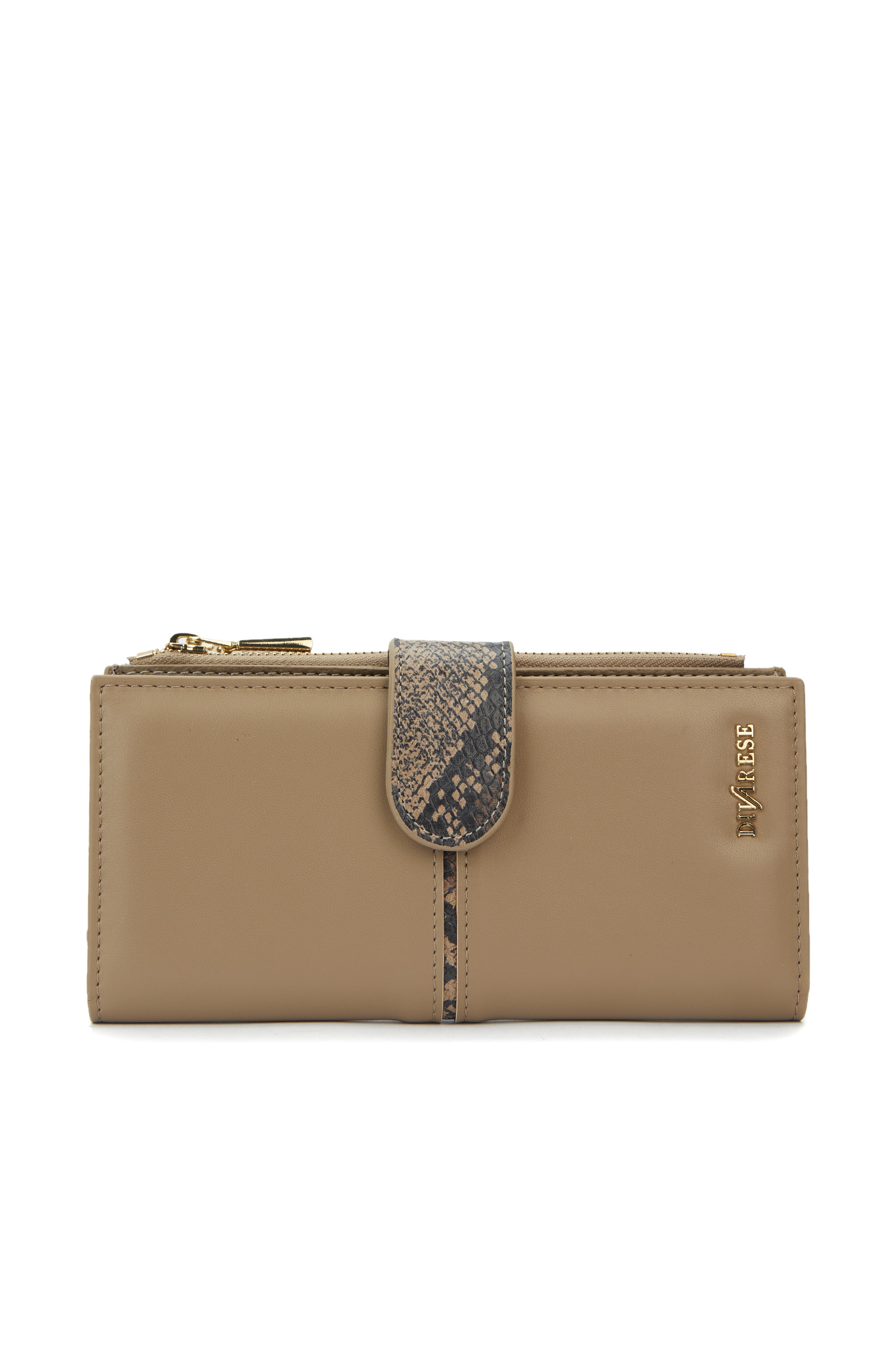 Vizon Şerit Yılan Dokulu Kadın Cüzdan