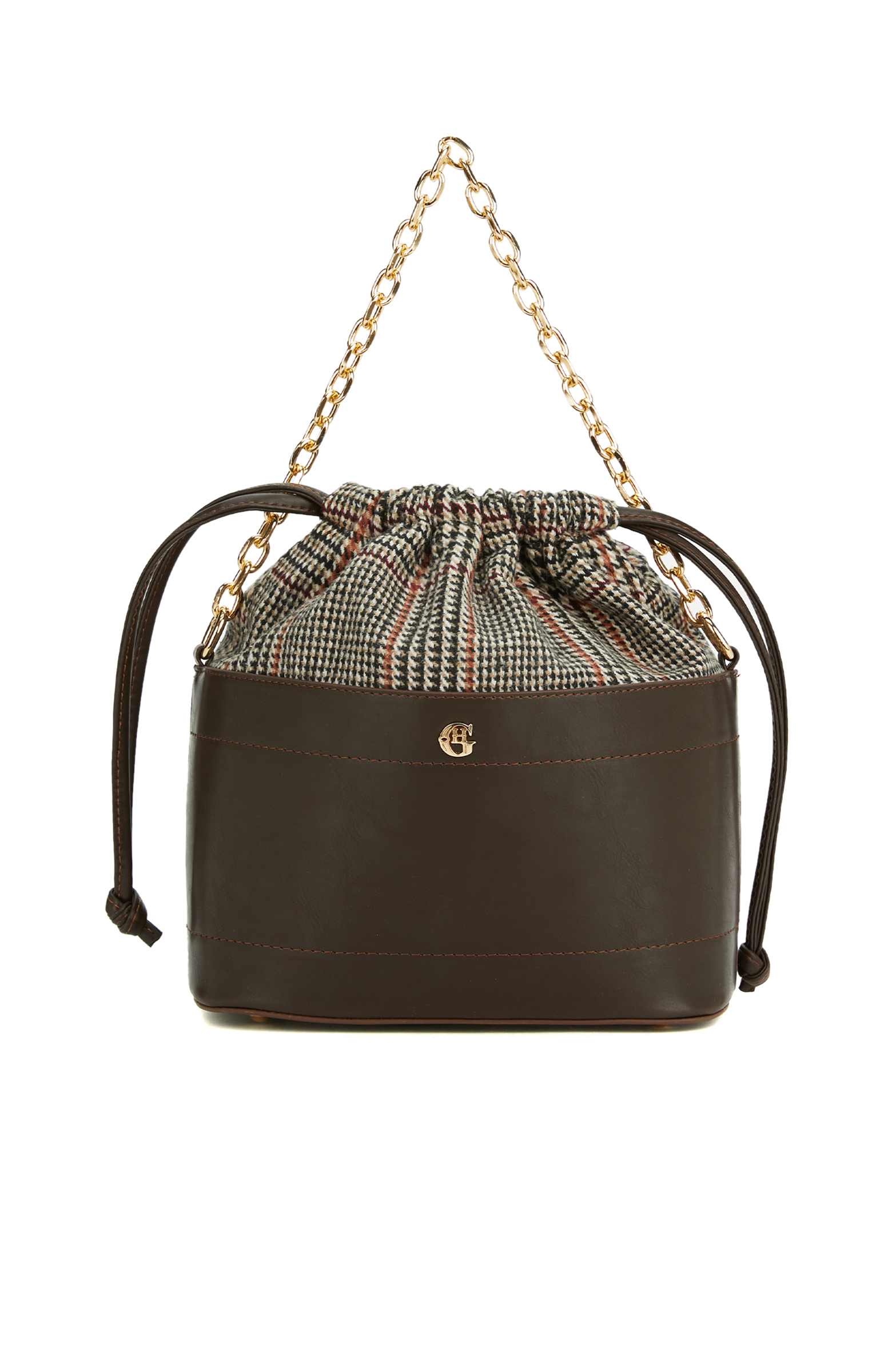 Kahverengi Ekoseli Kadın Omuz Çantası