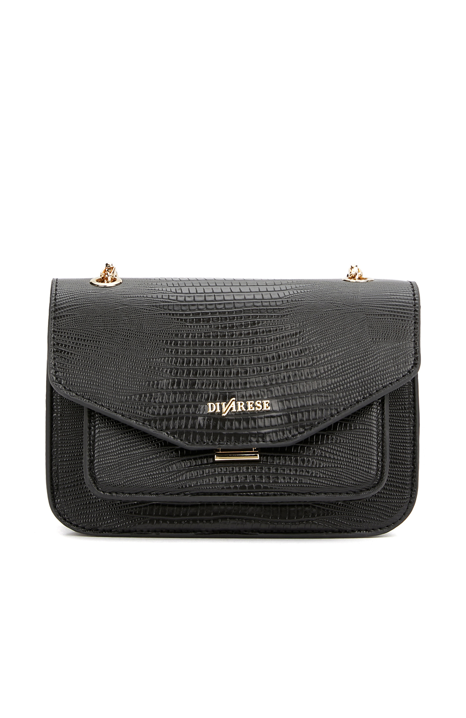 Siyah Krokodil Dokulu Kadın Omuz Çantası