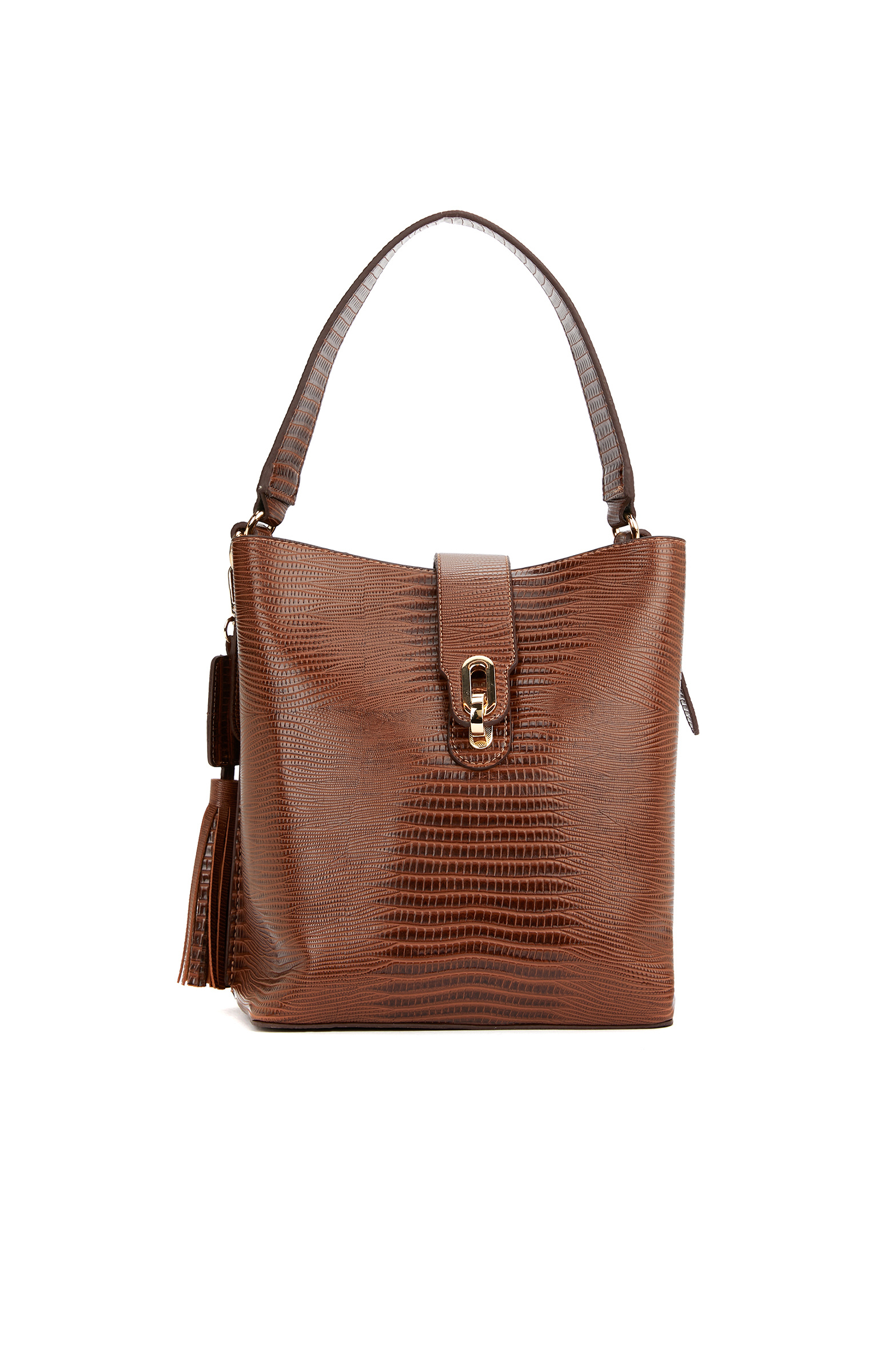 Taba Krokodil Dokulu Kadın Omuz Çantası