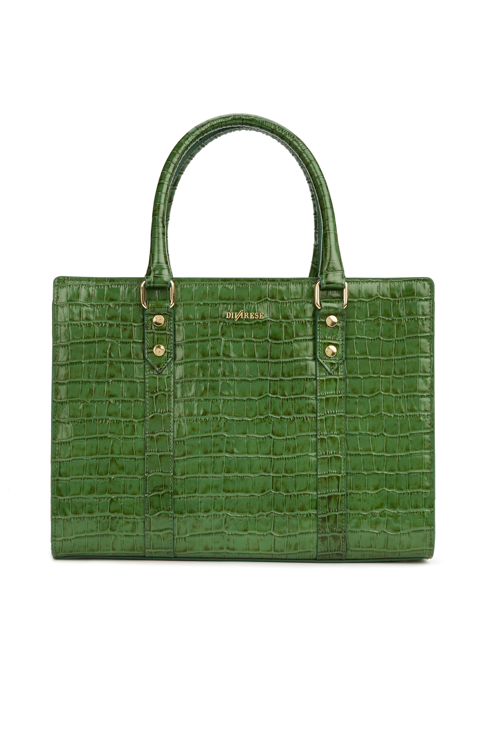 Yeşil Krokodil Dokulu Kadın Deri Çanta