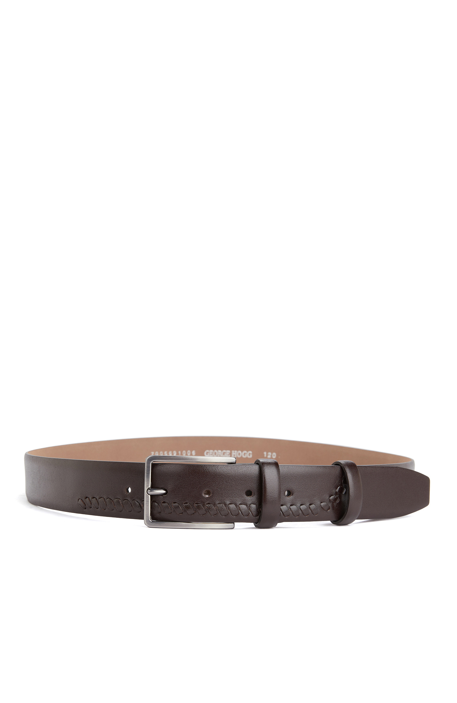 Kahverengi Örgü Doku Detaylı Erkek Kemer