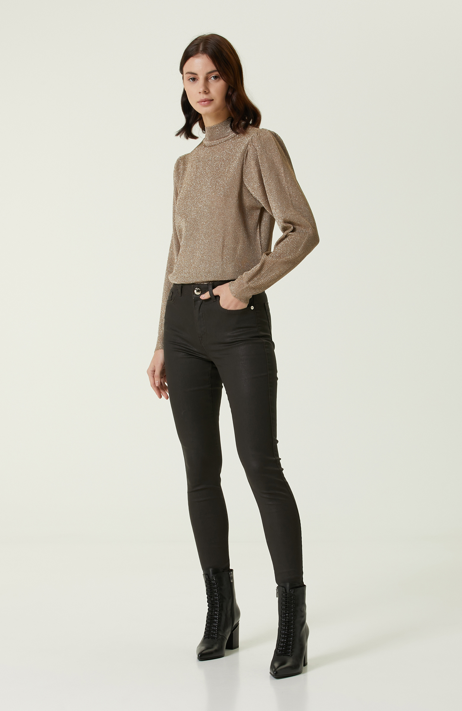 Slim Fit Kahverengi Jean Pantolon