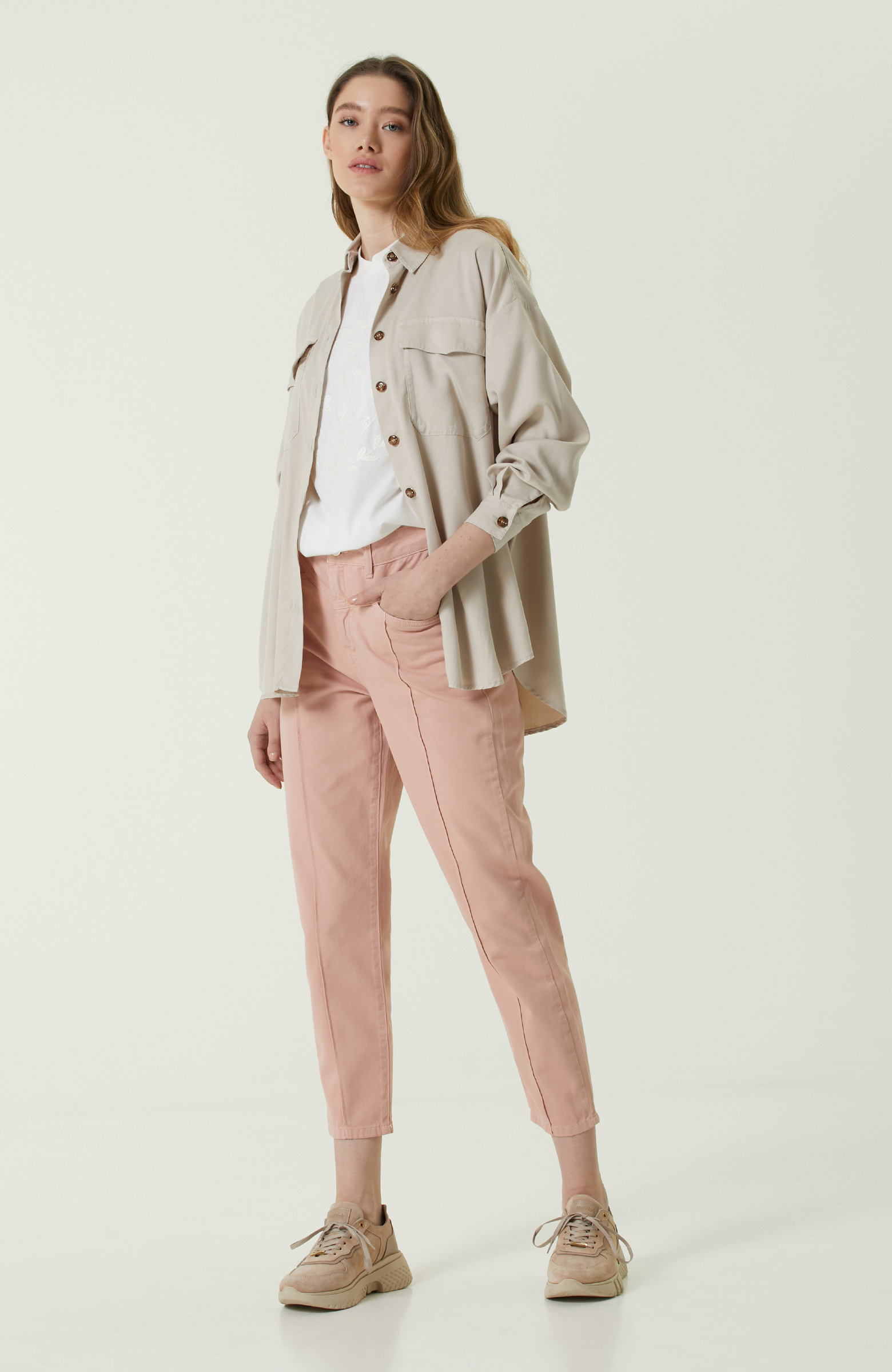 Basic Fit Pembe Jean Pantolon