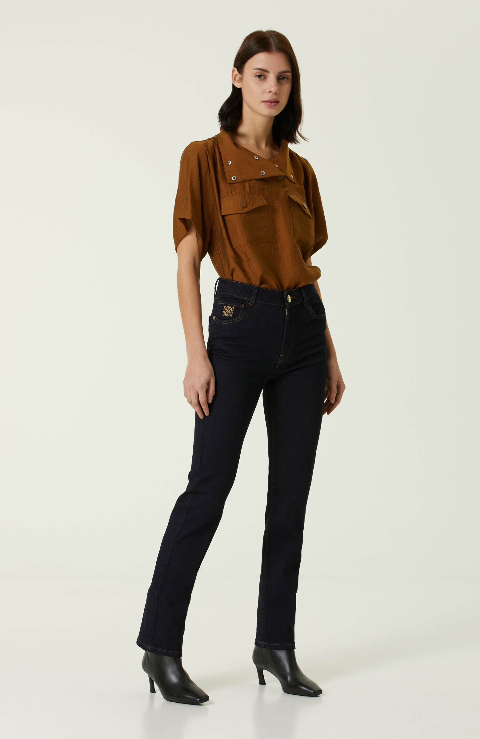 Basic Fit Lacivert Denim Pantolon