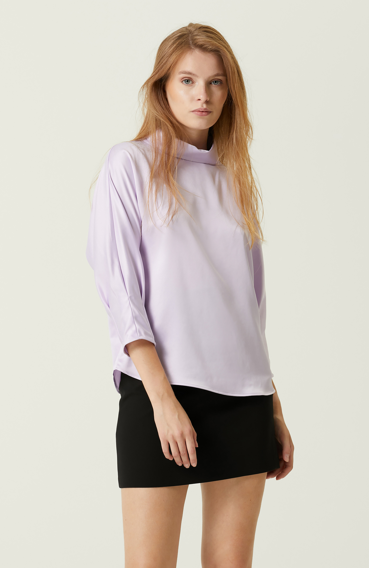 Lila Dik Yaka Bluz Lila Dik Yaka Bluz