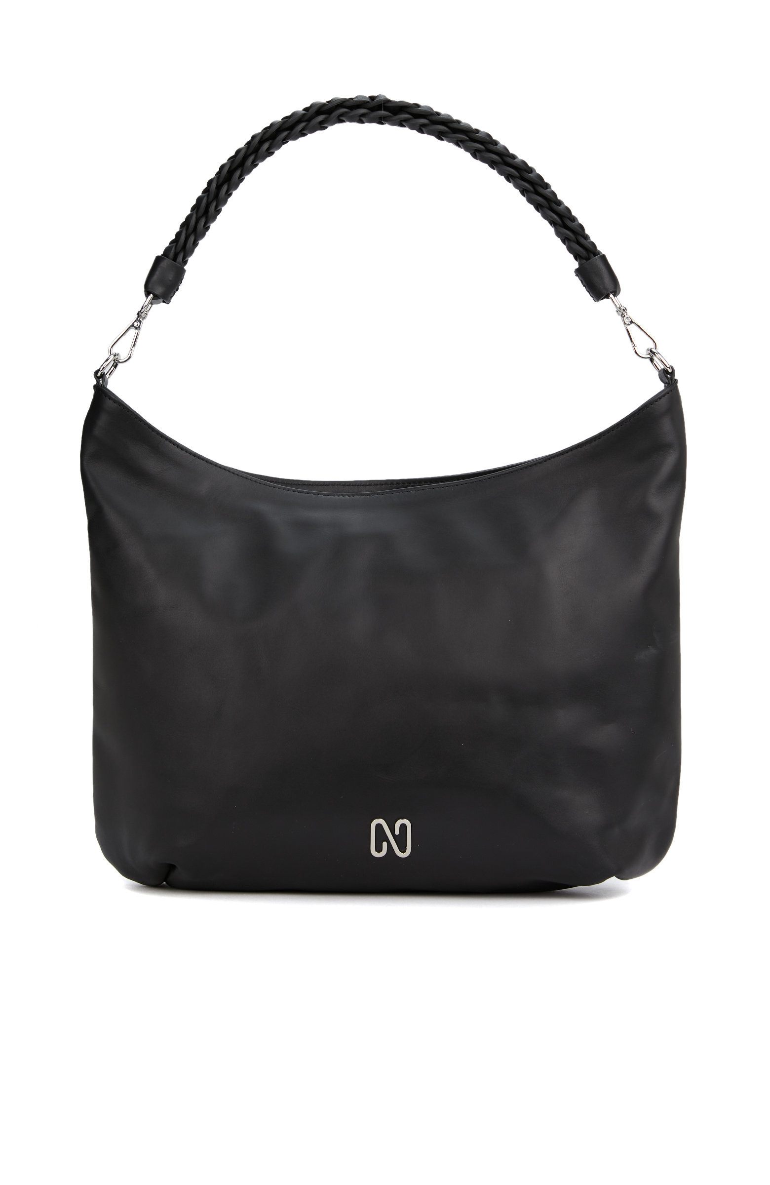 Siyah Logo Detaylı Kadın Deri Çanta