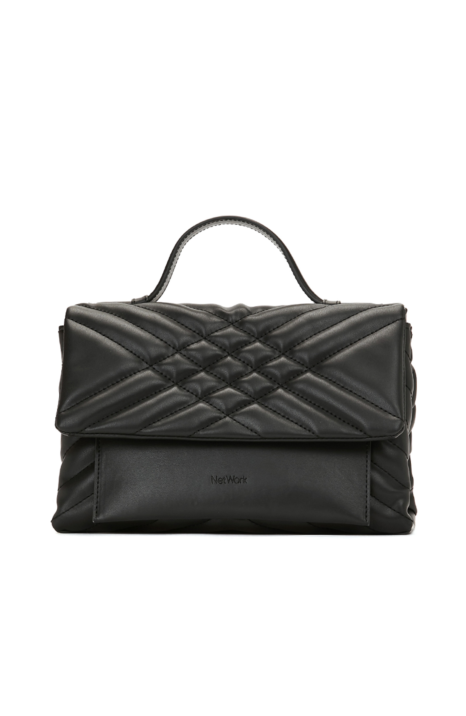 Siyah Kapitoneli Kadın Deri El Çantası Siyah Kapitoneli Kadın Deri El Çantası