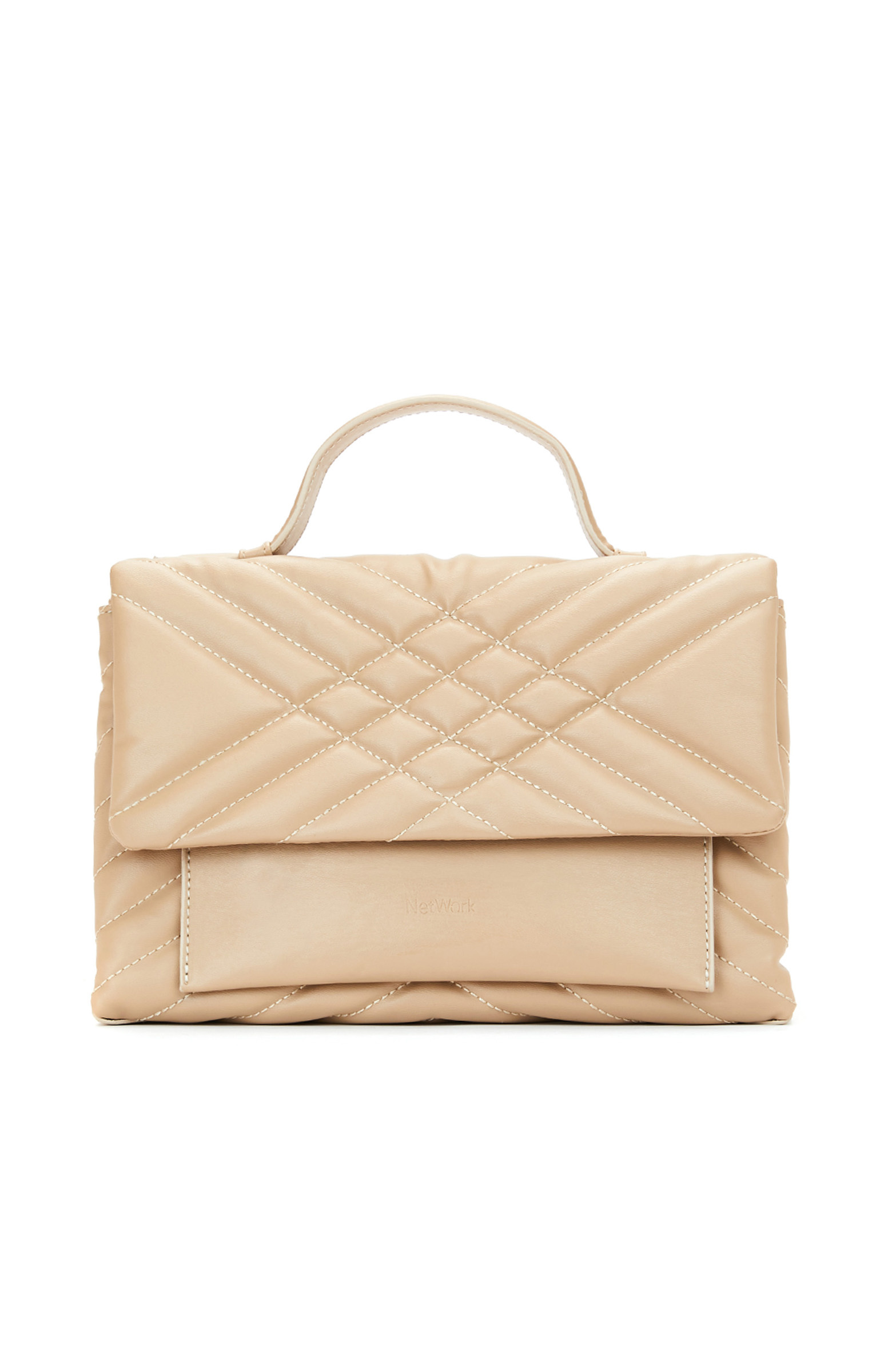 Camel Kapitoneli Kadın Deri El Çantası