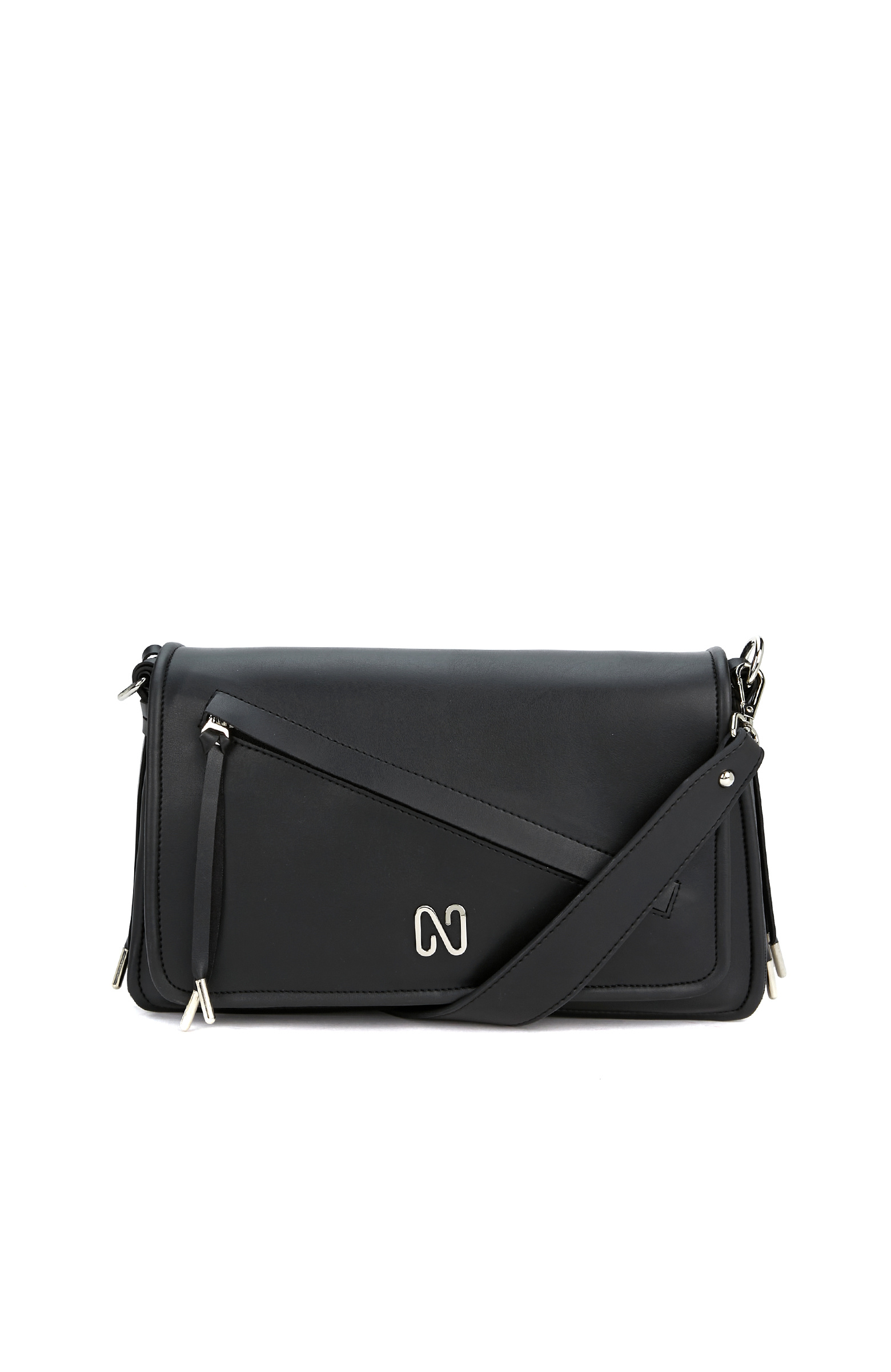 Siyah Logolu Kadın Omuz Çantası