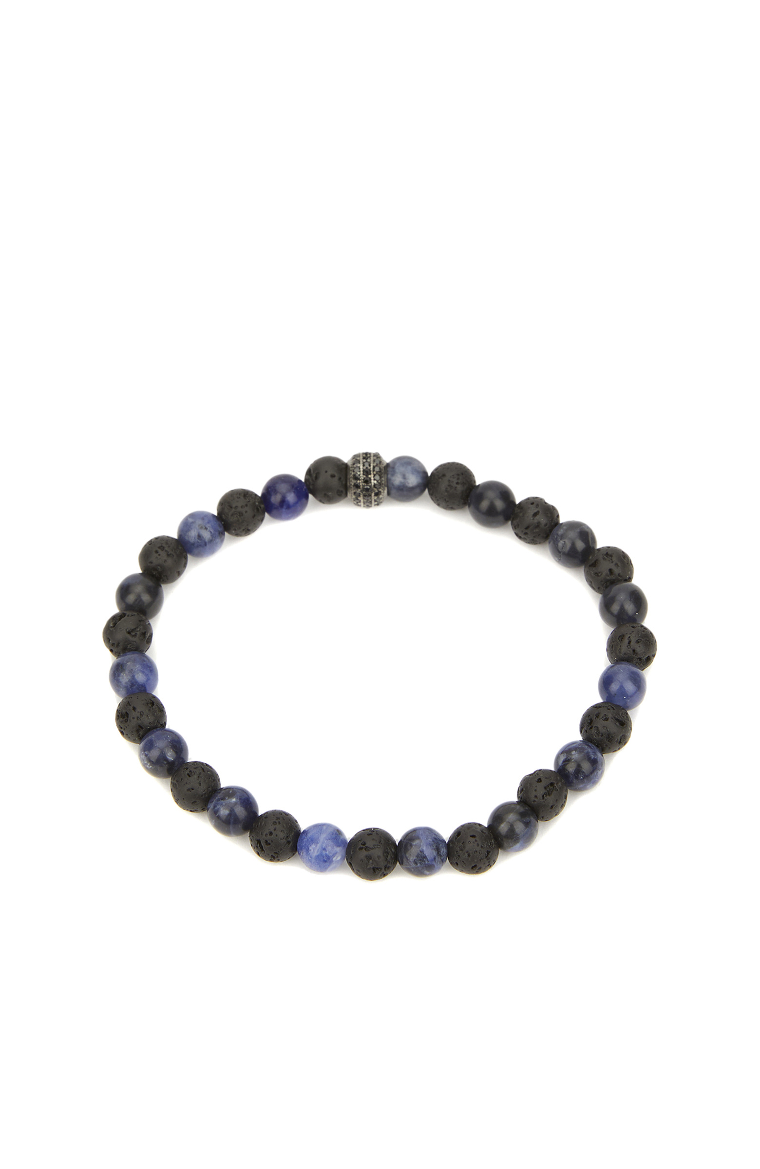 Siyah Doğal Taşlı Erkek Bileklik