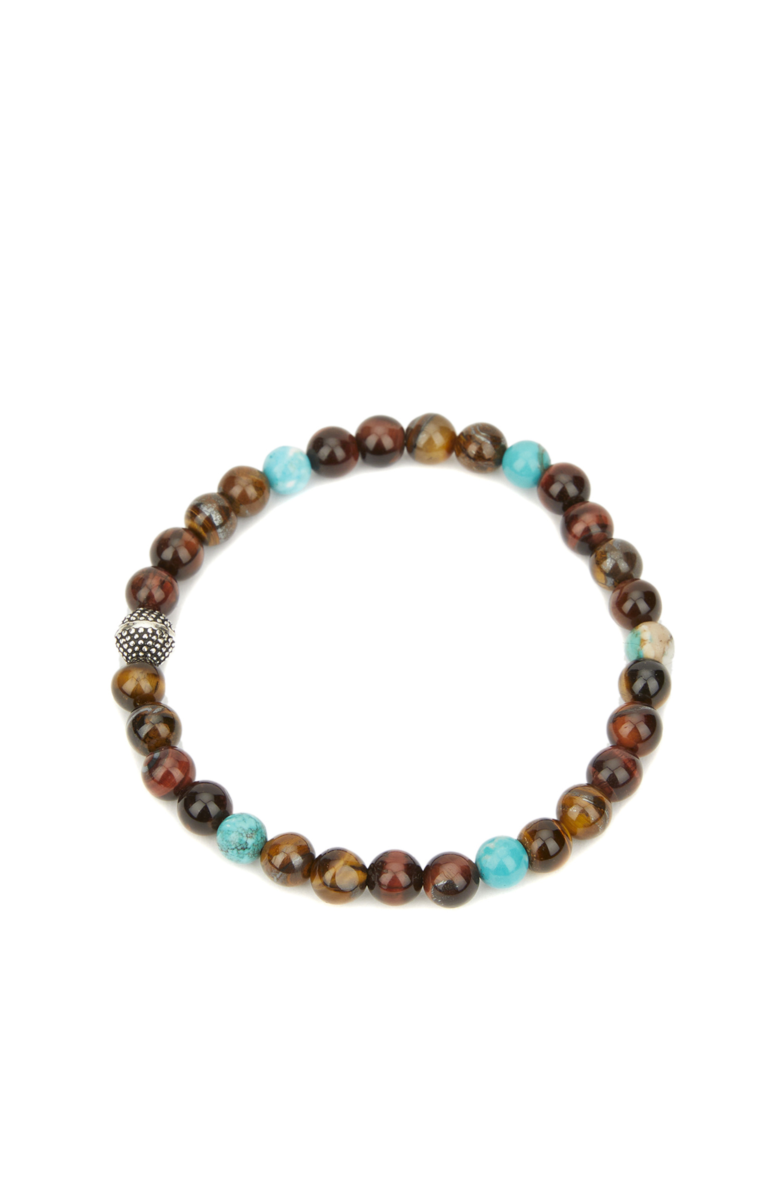 Kahverengi Doğal Taşlı Erkek Bileklik