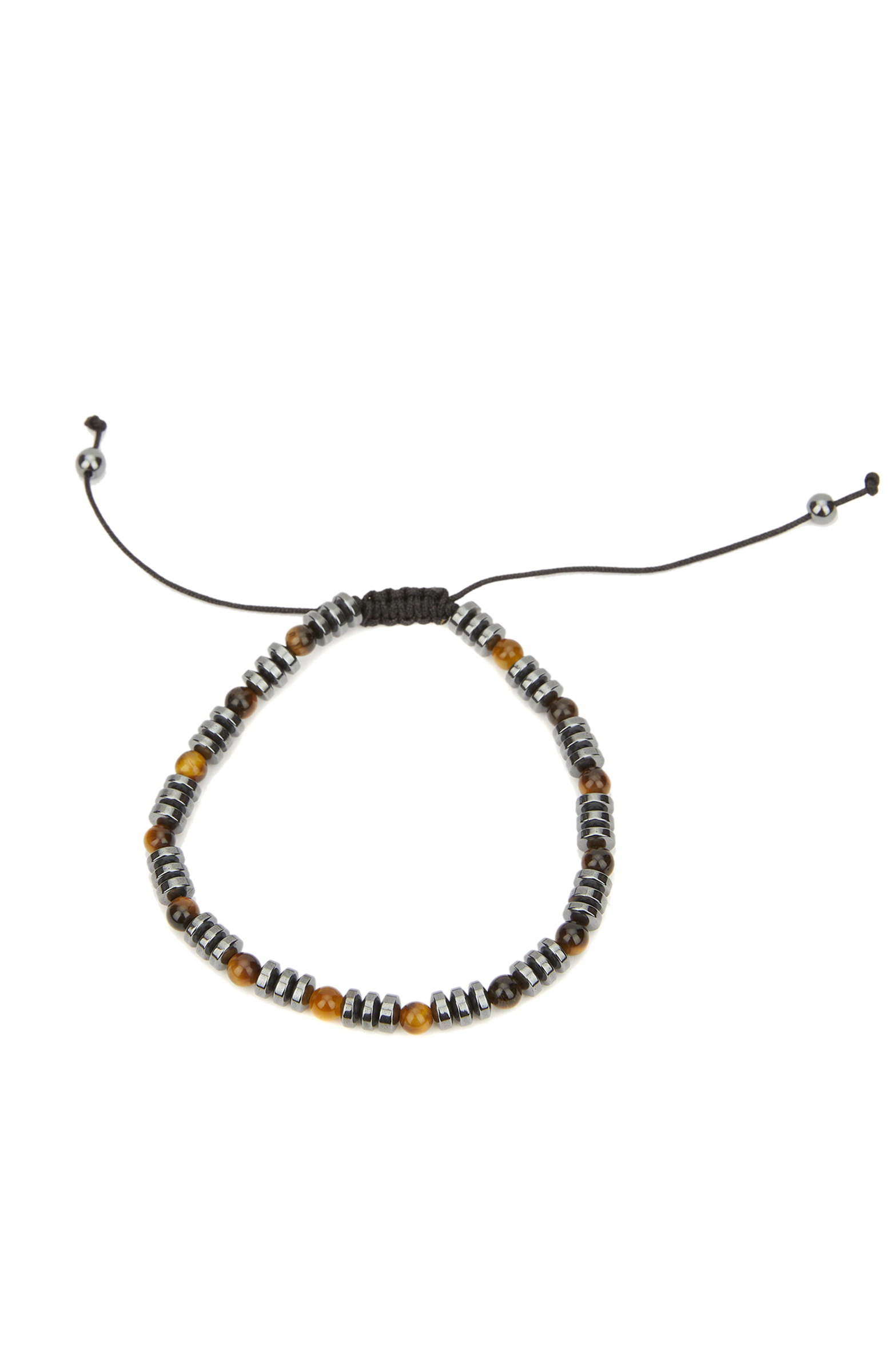 Antrasit Doğal Taşlı Erkek Bileklik