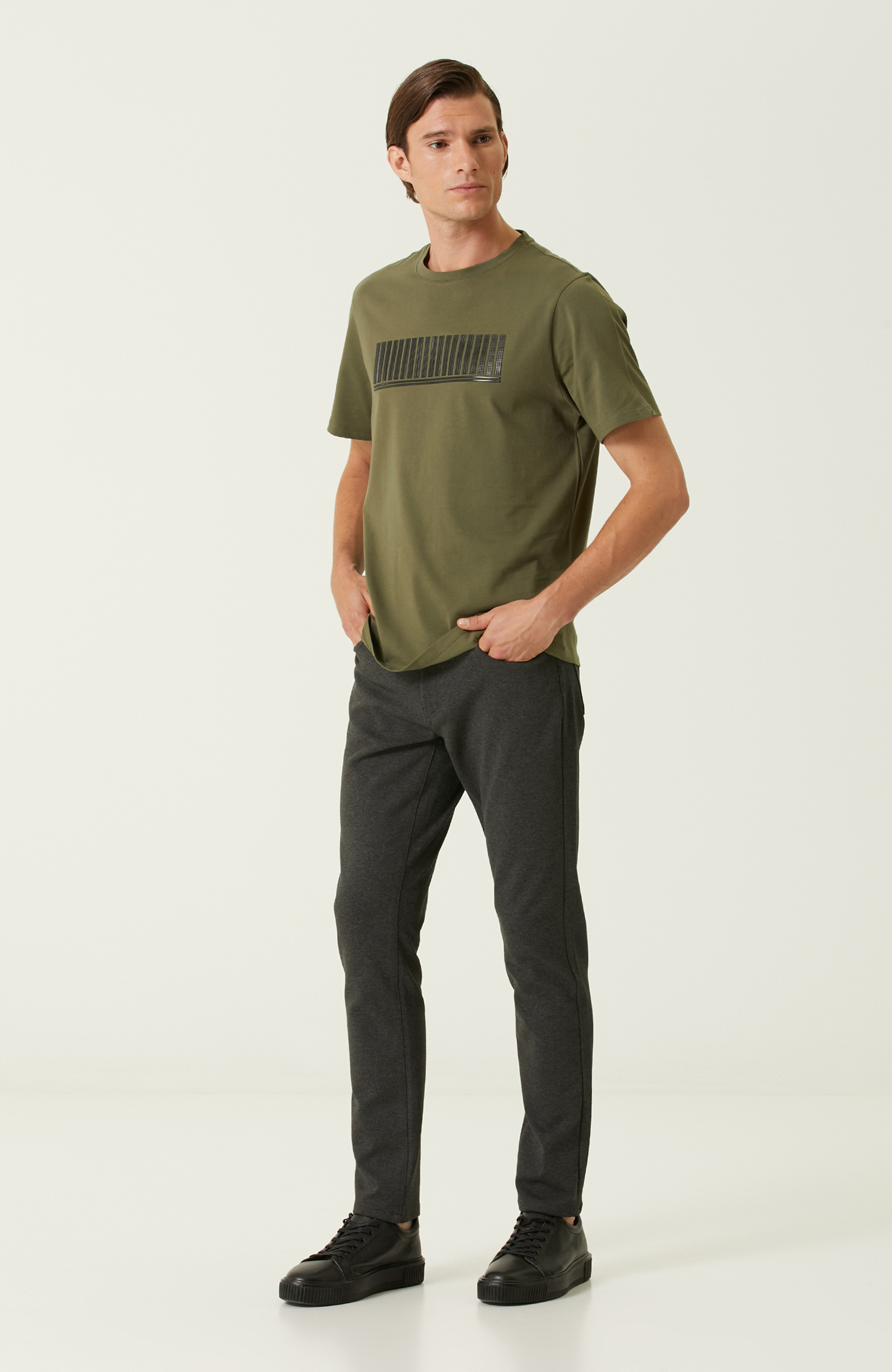 Slim Fit Antrasit Pantolon