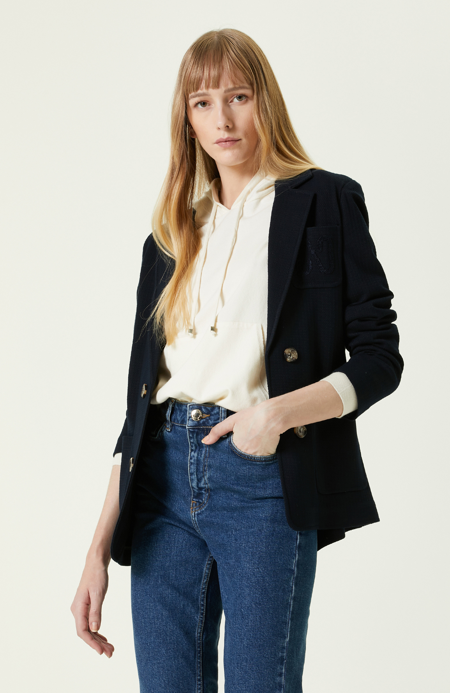 Basic Fit Lacivert Yün Ceket