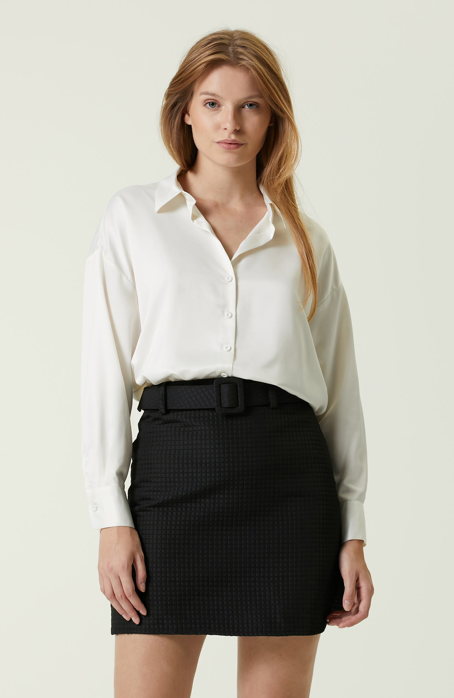 Basic Fit Ekru Gömlek Basic Fit Ekru Gömlek