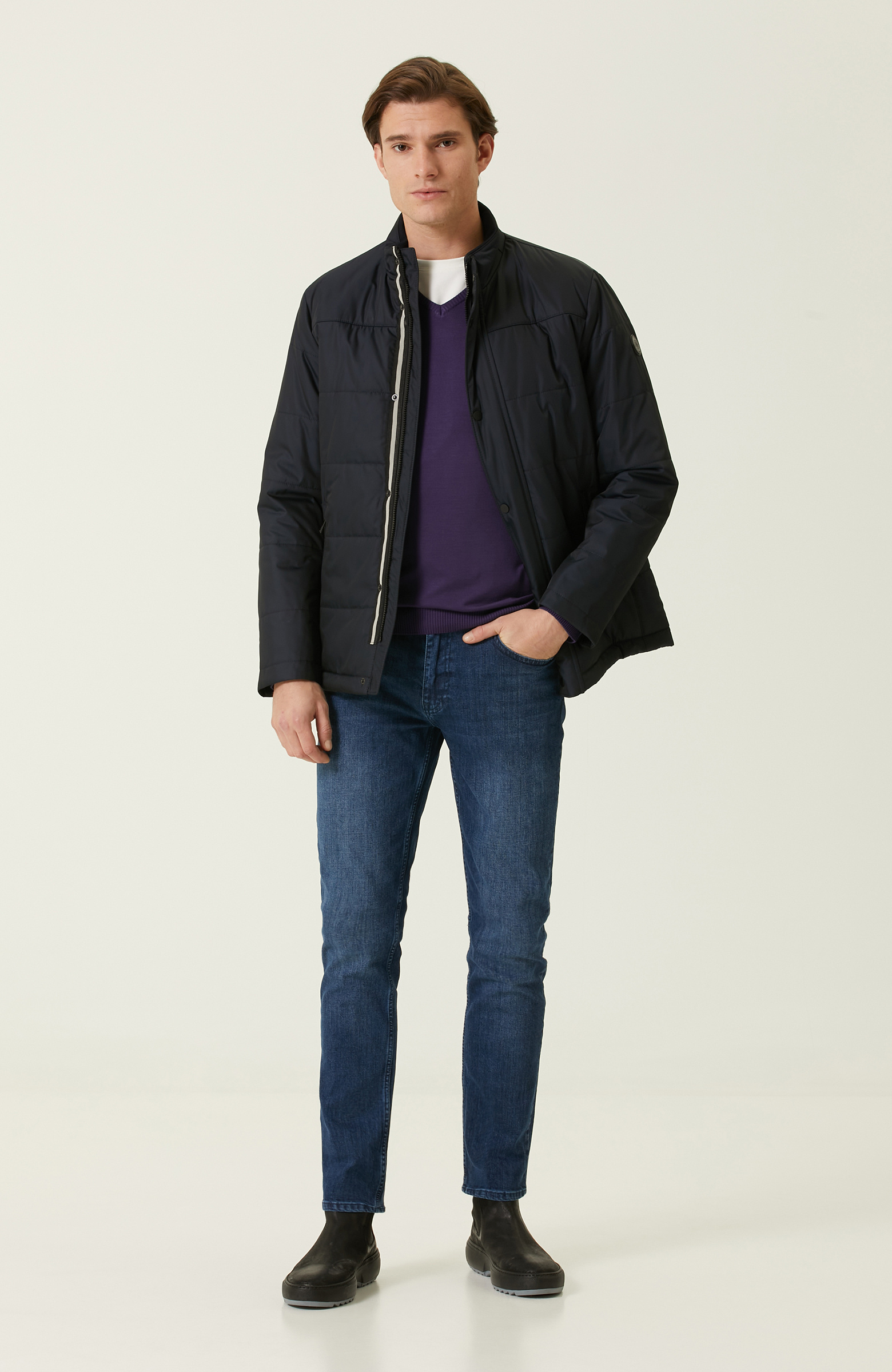 Slim Fit Lacivert Denim Pantolon