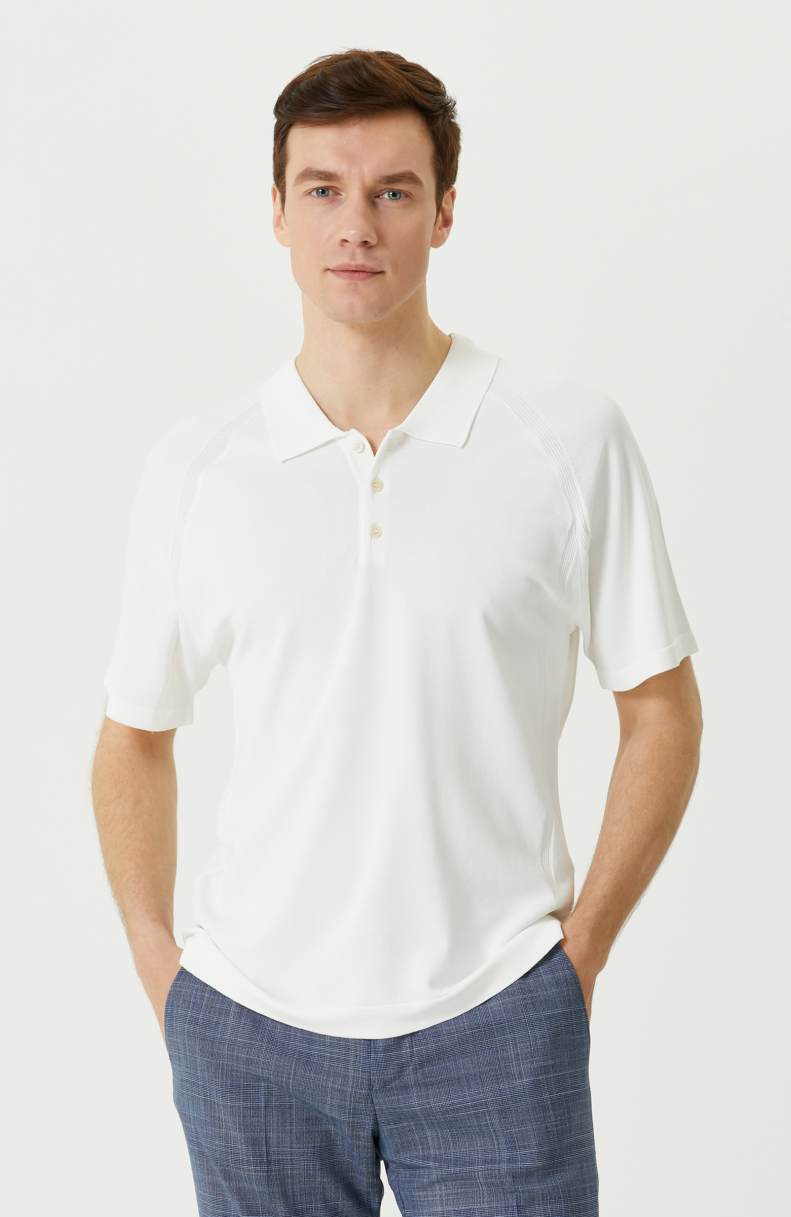 Ekru Polo Yaka Kazak