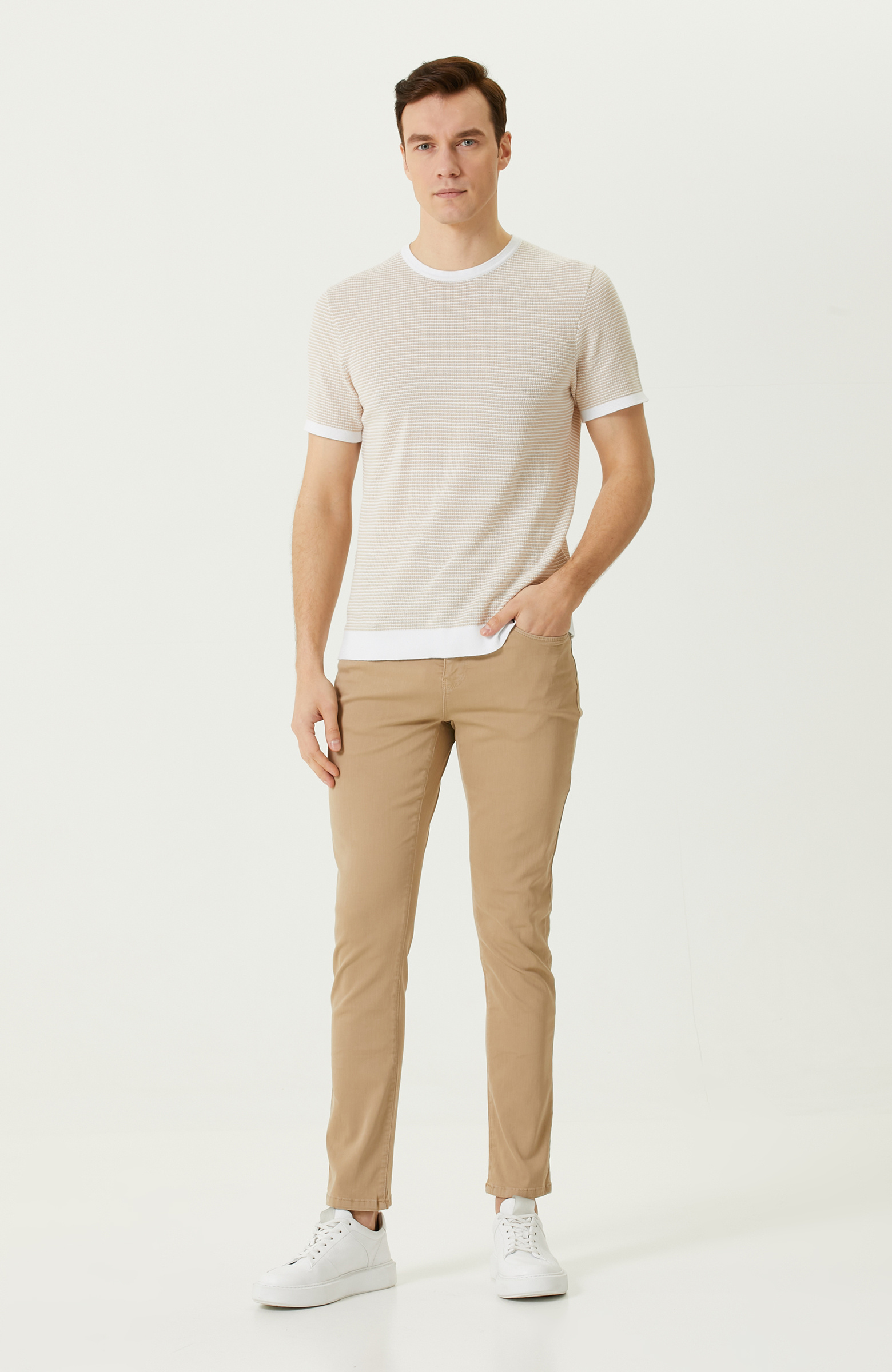 Slim Fit Camel Casual Pantolon Slim Fit Camel Casual Pantolon